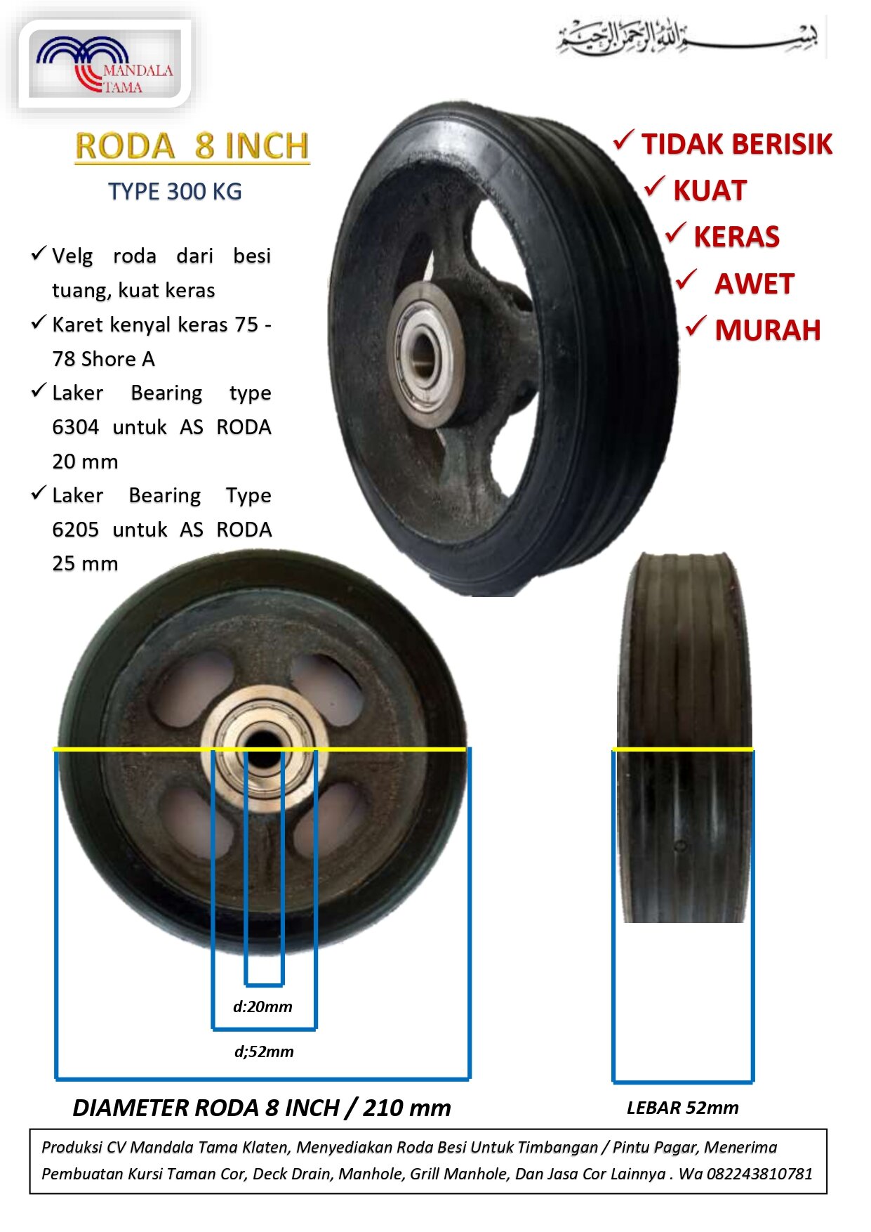 roda gledekan troli 8 inch | Lazada Indonesia