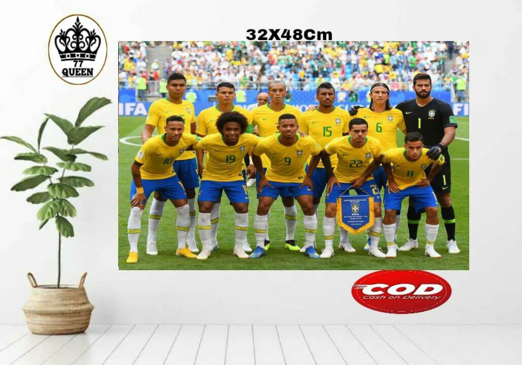 POSTER TIMNAS BRAZIL/POSTER DINDING TIMNAS BRAZIL/POSTER TEMA TIMNAS ...