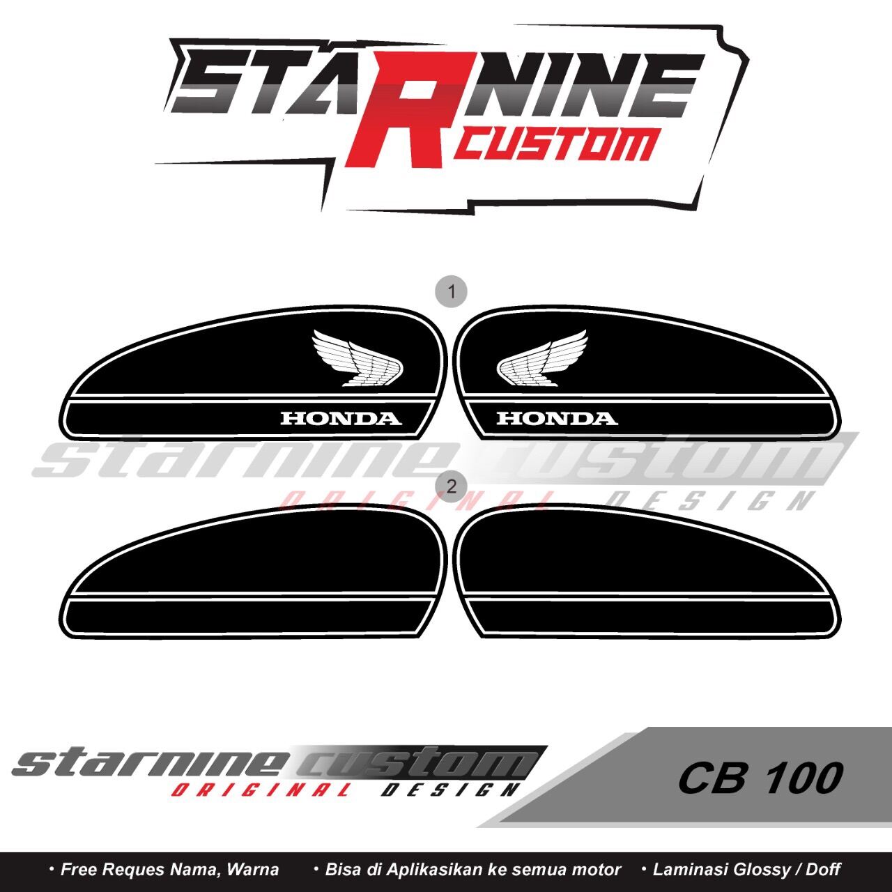 Striping cb 100 hitam sticker cb elegan murah striping tangki cb ...