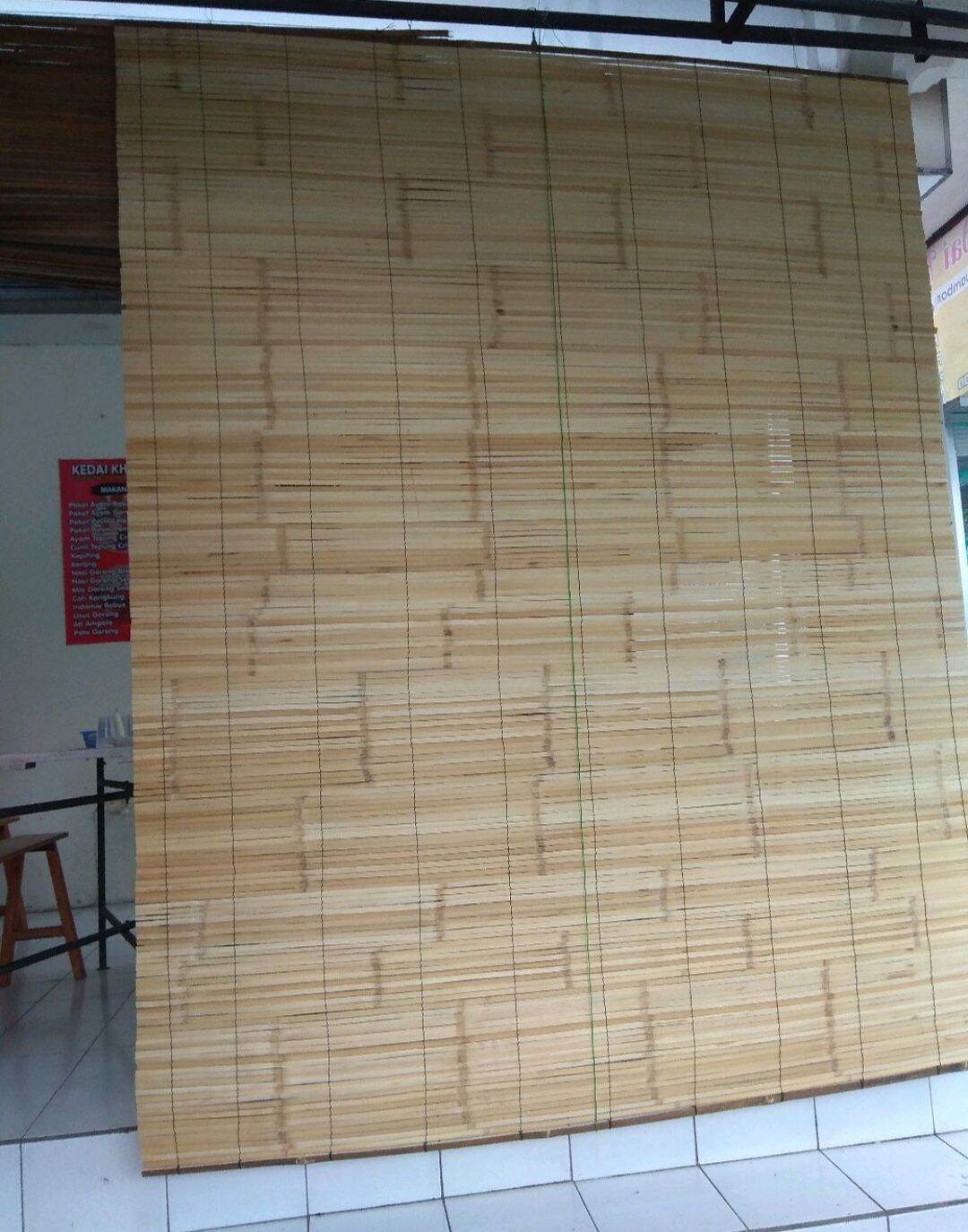 (BISA COD) Tirai Krey Kirai Krei Gorden Bambu Ati Polos Lebar 2m x ...