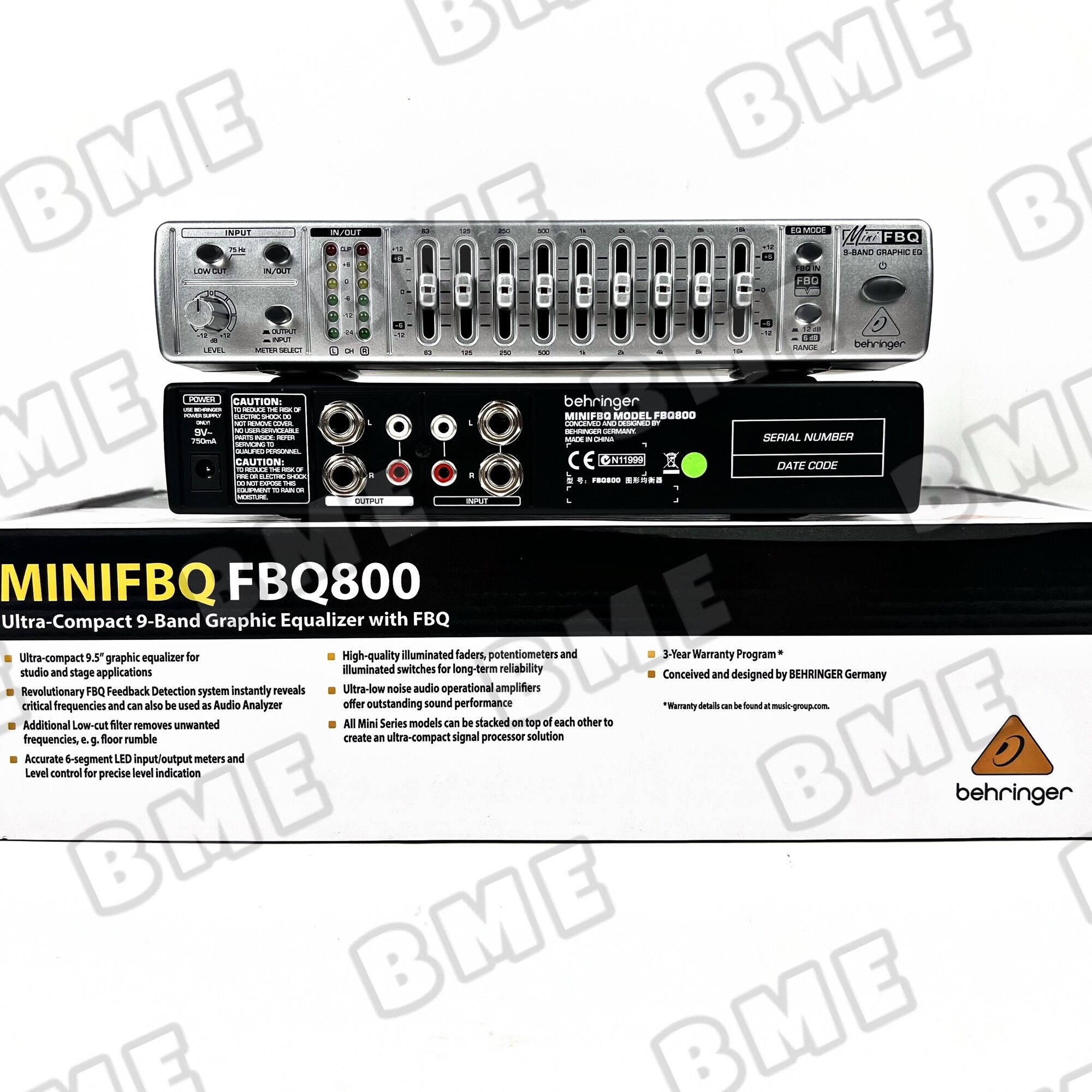 EQUALIZER BEHRINGER MINIFBQ FBQ800 EQUALIZER MINI 1x9 BAND FBQ 800 ...
