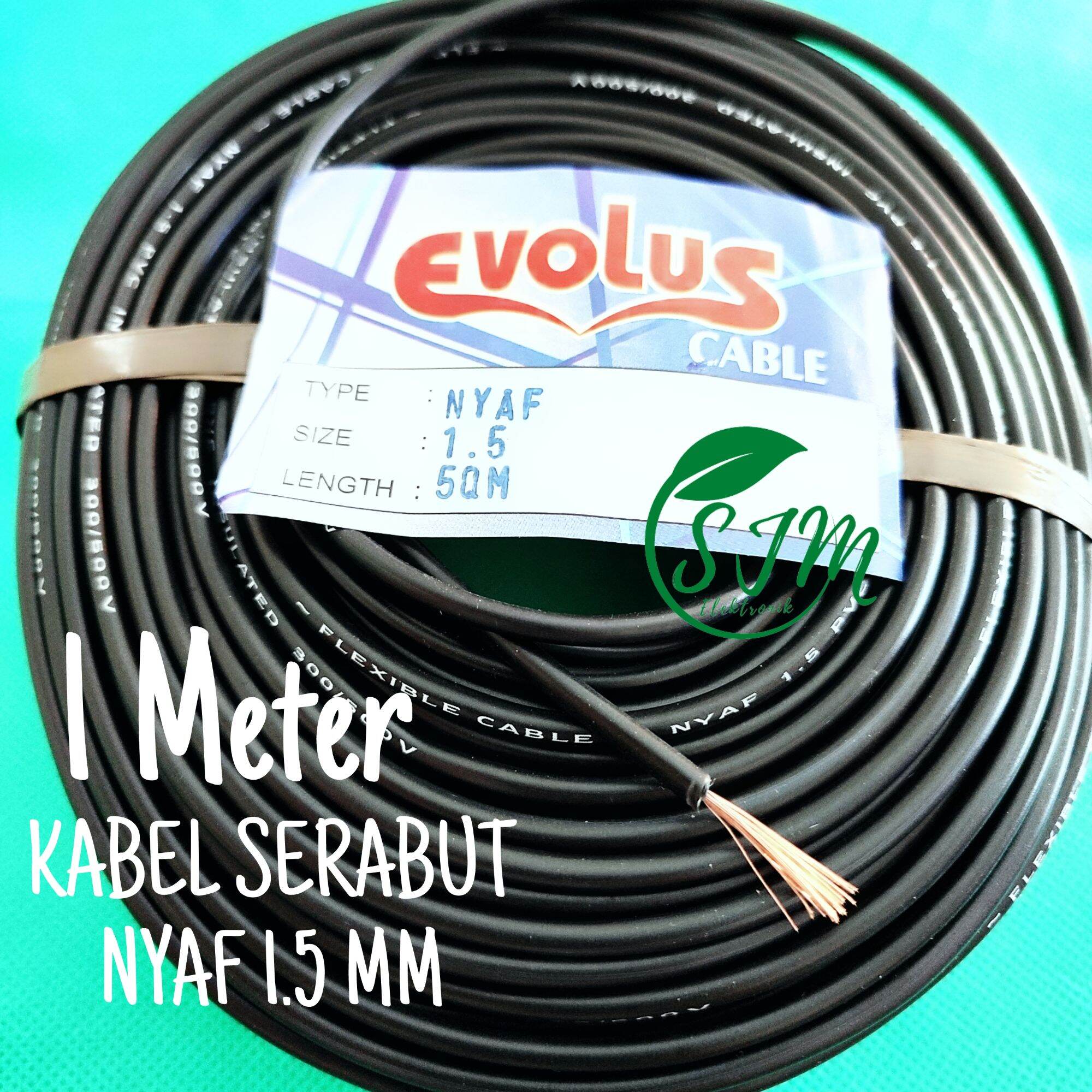 KABEL NYAF 1.5MM HITAM SERABUT (HARGA PER METER) KABEL SERABUT 1.5MM | Lazada Indonesia