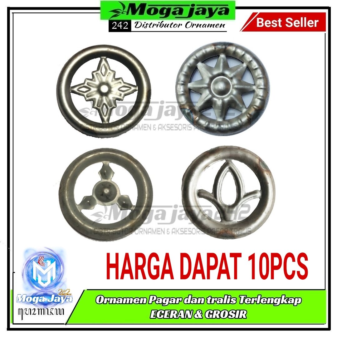 10pcs ornamen tralis dan pagar ring atau gelang diameter 10,5cm ...
