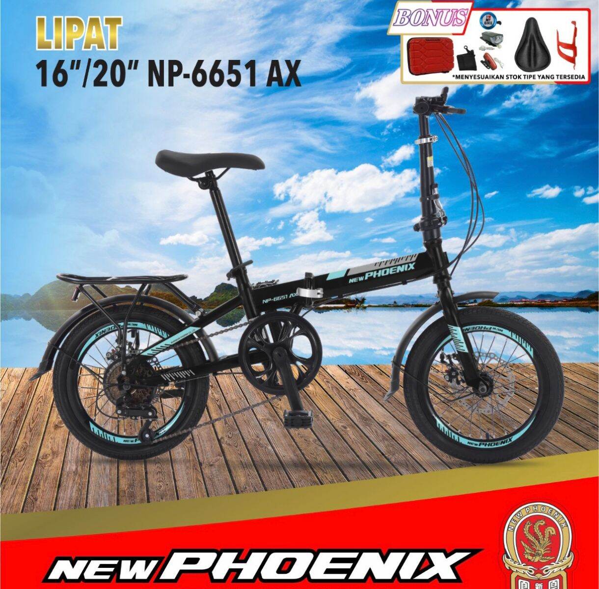 SEPEDA LIPAT 16 20 INCH PHOENIX NP 6651 AX REMAJA DAN DEWASA | Lazada ...