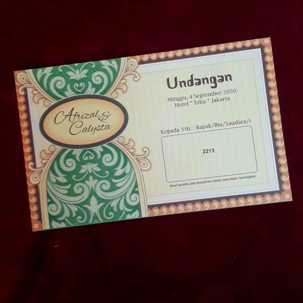 Cetak Undangan ERBA 2213 Undangan Nikah Pernikahan / Khitan | Lazada ...