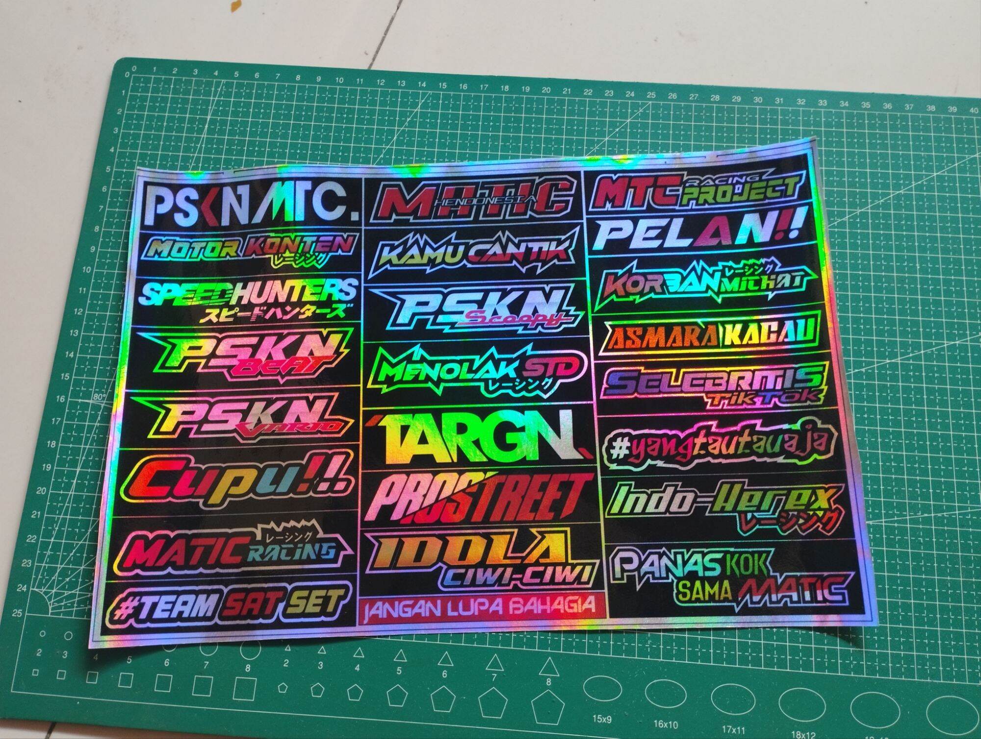 STICKER PACK HOLOGRAM LENGKAP STIKER RACING STIKER KATA KATA STIKER ...