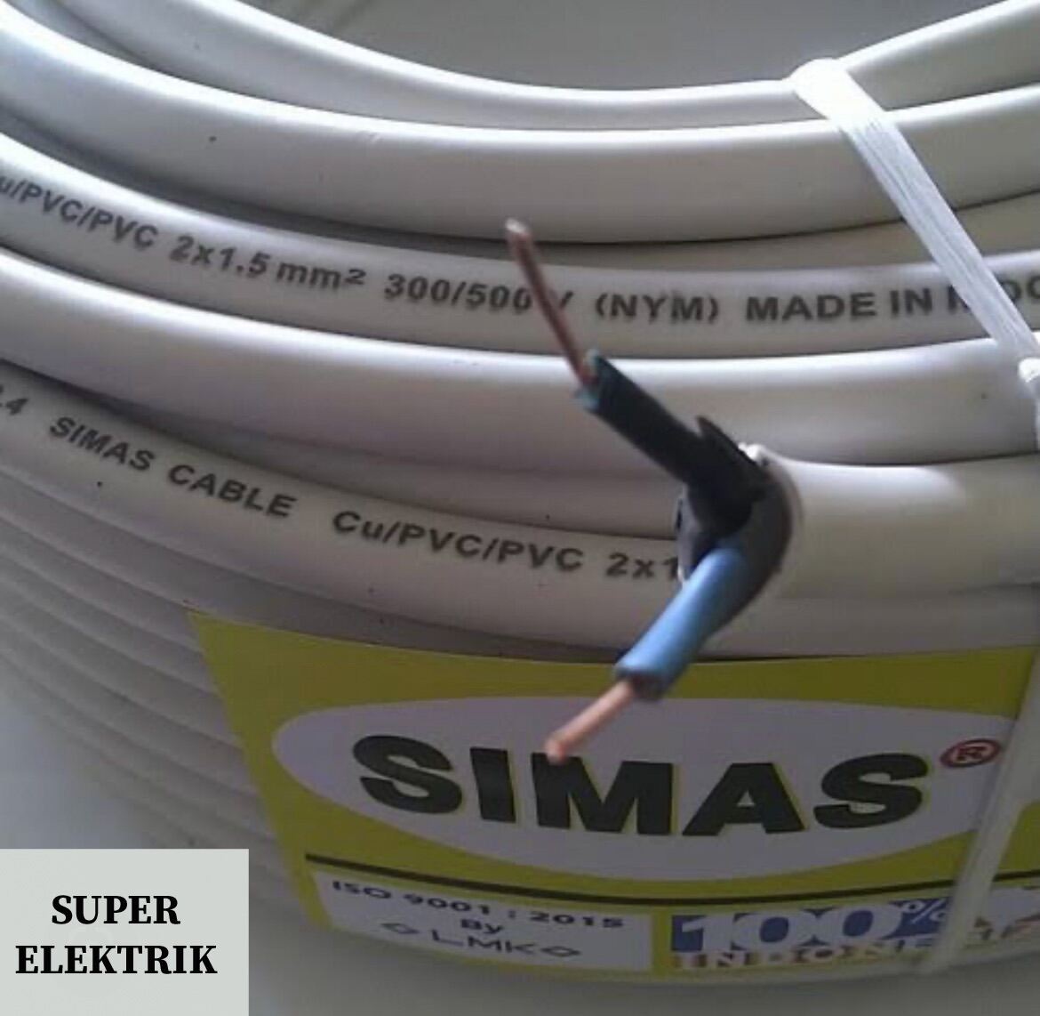 Kabel Simas 2x1,5 panjang 50 Meter Asli Tembaga | Lazada Indonesia