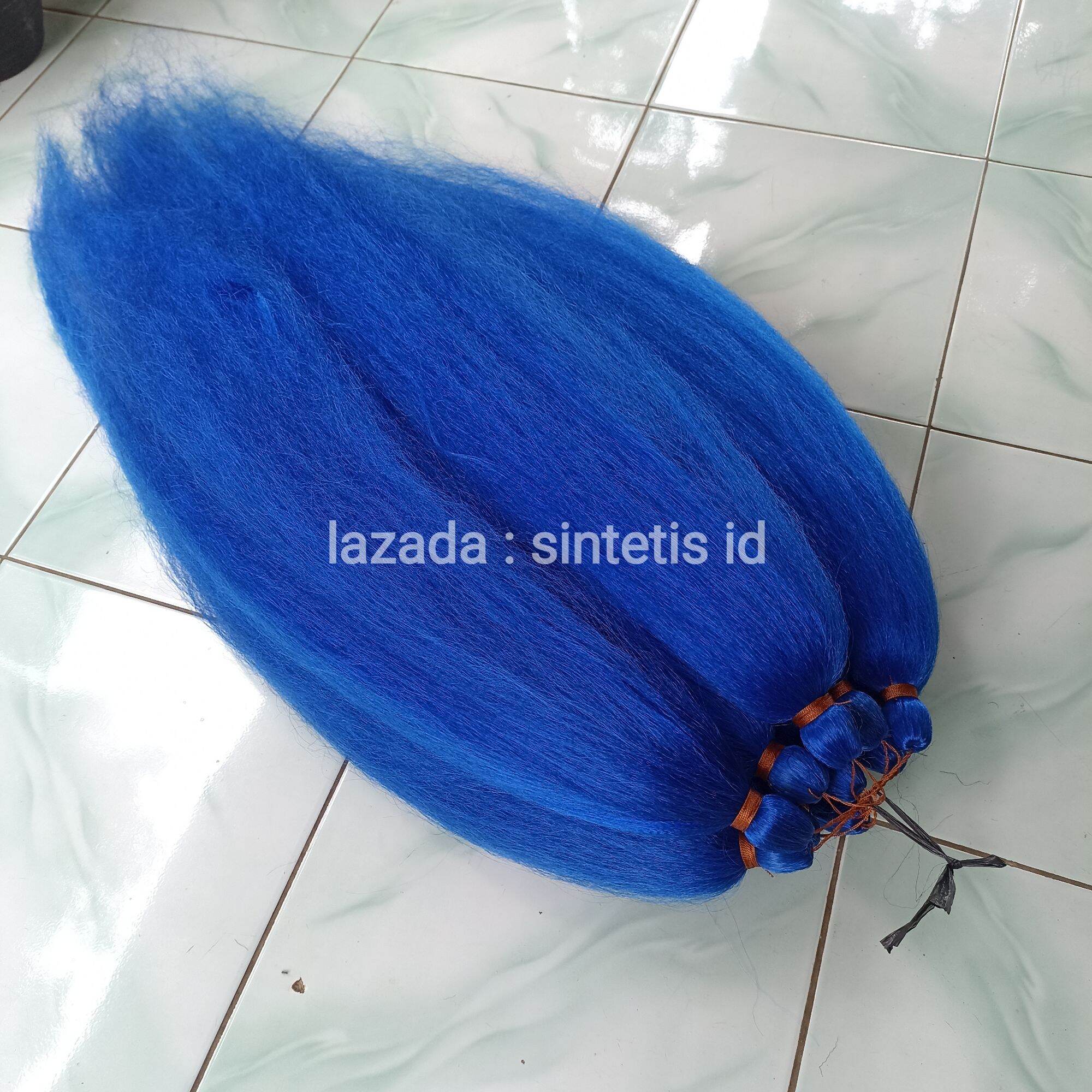 Rambut cemara panjang 70cm warna biru polos harga per 1pcs halus dan ...