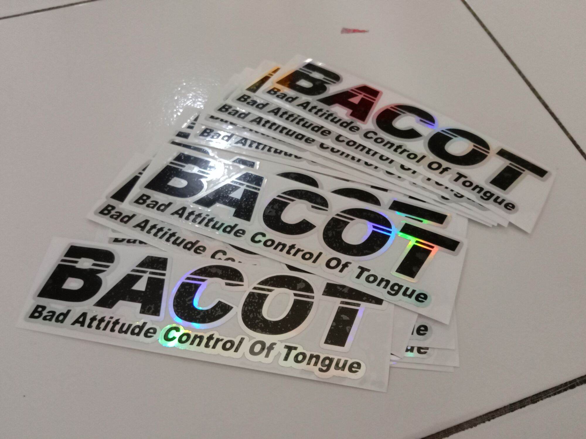 sticker cutting bacot warna hitam hologram 1 pcs | Lazada Indonesia