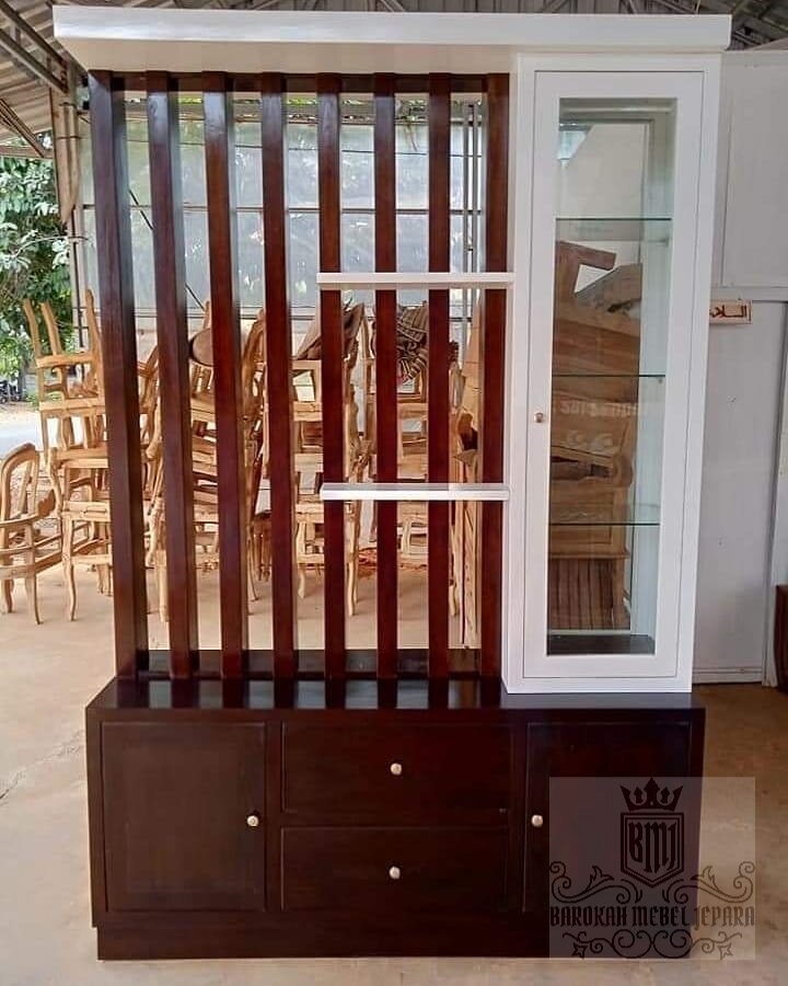 bufet partisi jati Jepara penyekat ruangan minimalis | Lazada Indonesia