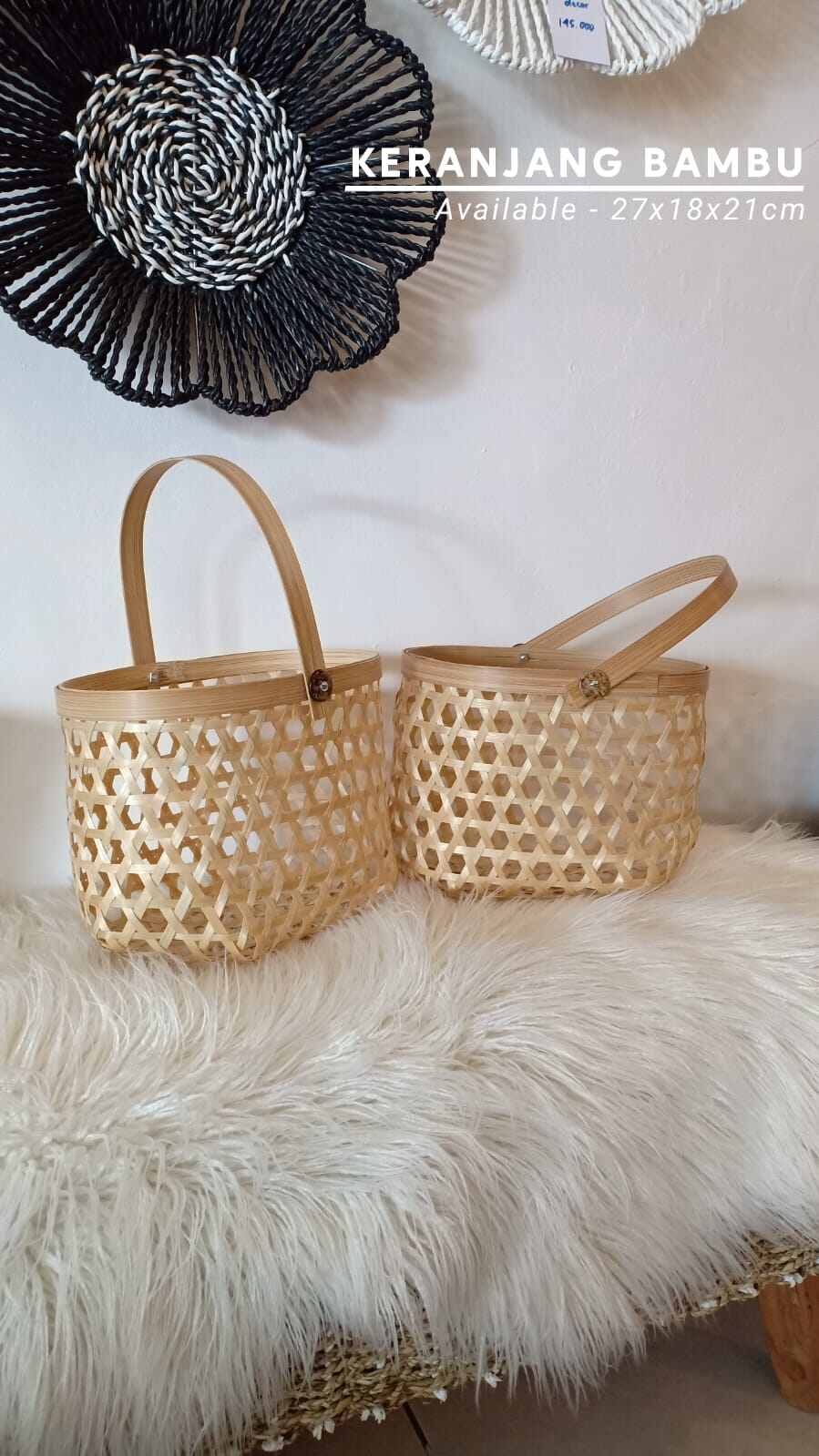 Keranjang Anyaman Bambu Hampers | Lazada Indonesia