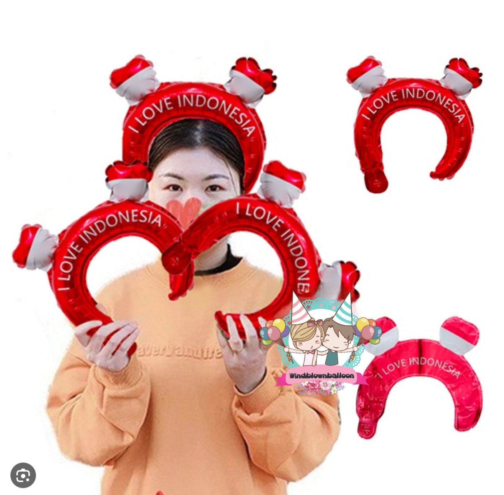 WINDBLOWN BALON FOIL BANDO MERAH PUTIH UNTUK ACARA LOMBA 17 AGUSTUS ...