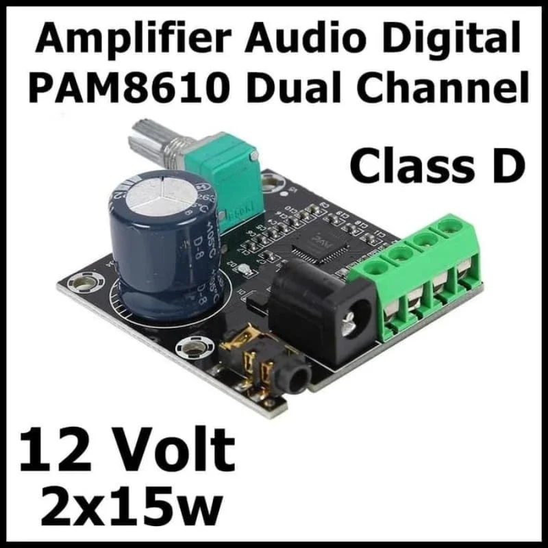 PAM8610 Modul Amplifier Mini Class D 2x15Watt Digital Stereo 2 Channel ...