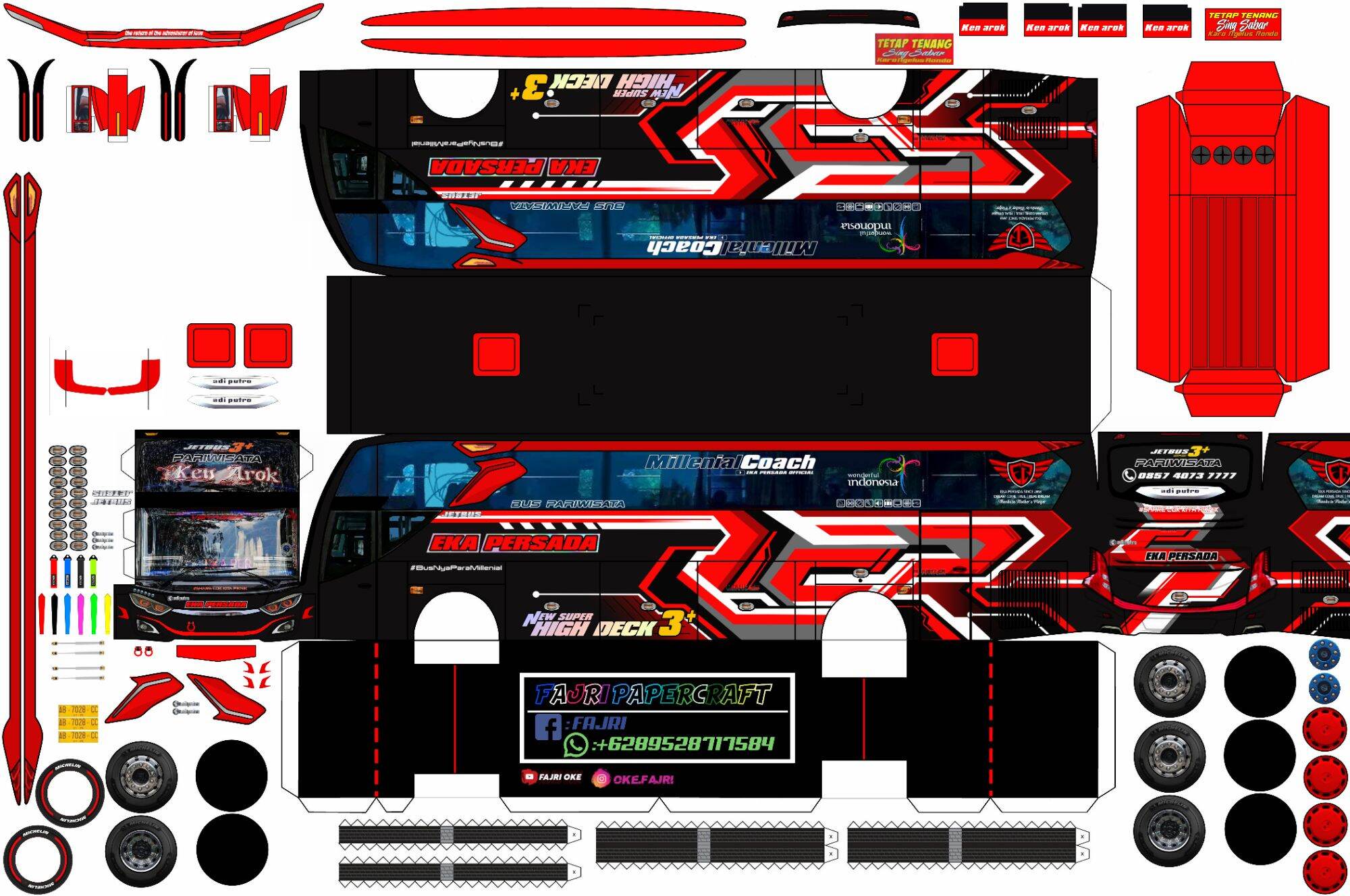 POLA MINIATUR BUS BASURI WINSPECTOR STIKER MURAH | Lazada Indonesia