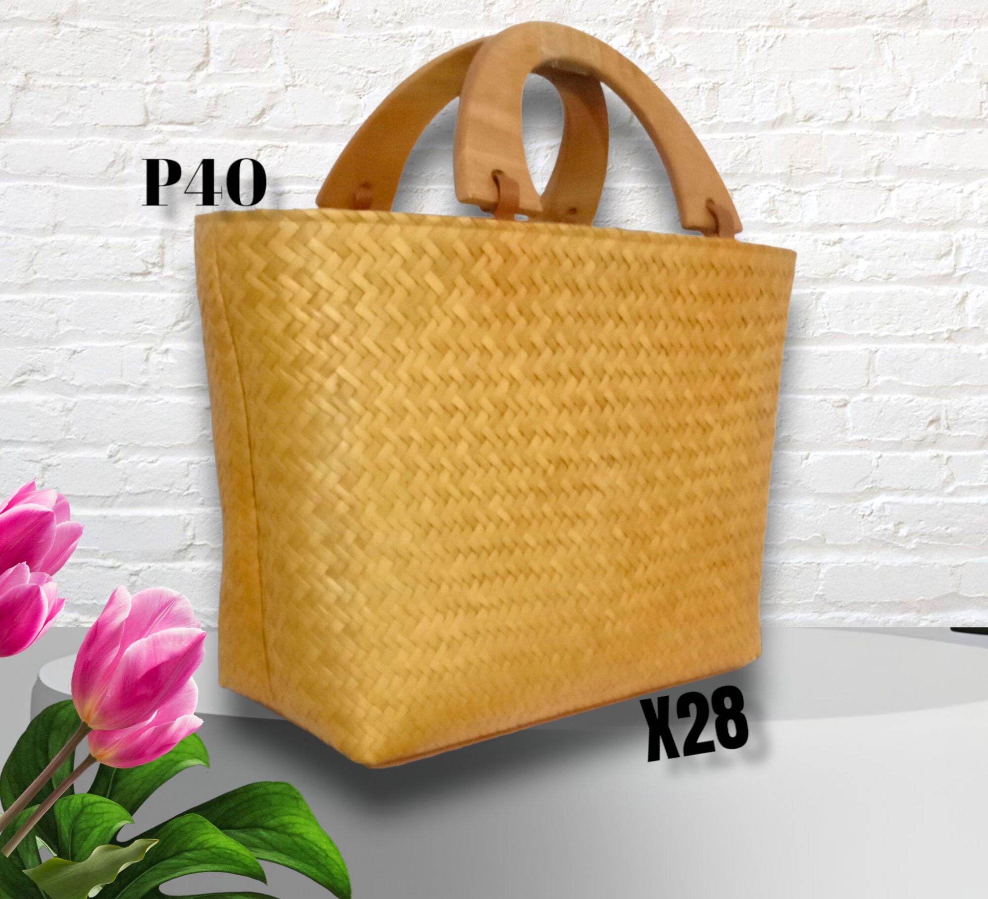 Tas anyaman handle kayu /tas pandan | Lazada Indonesia
