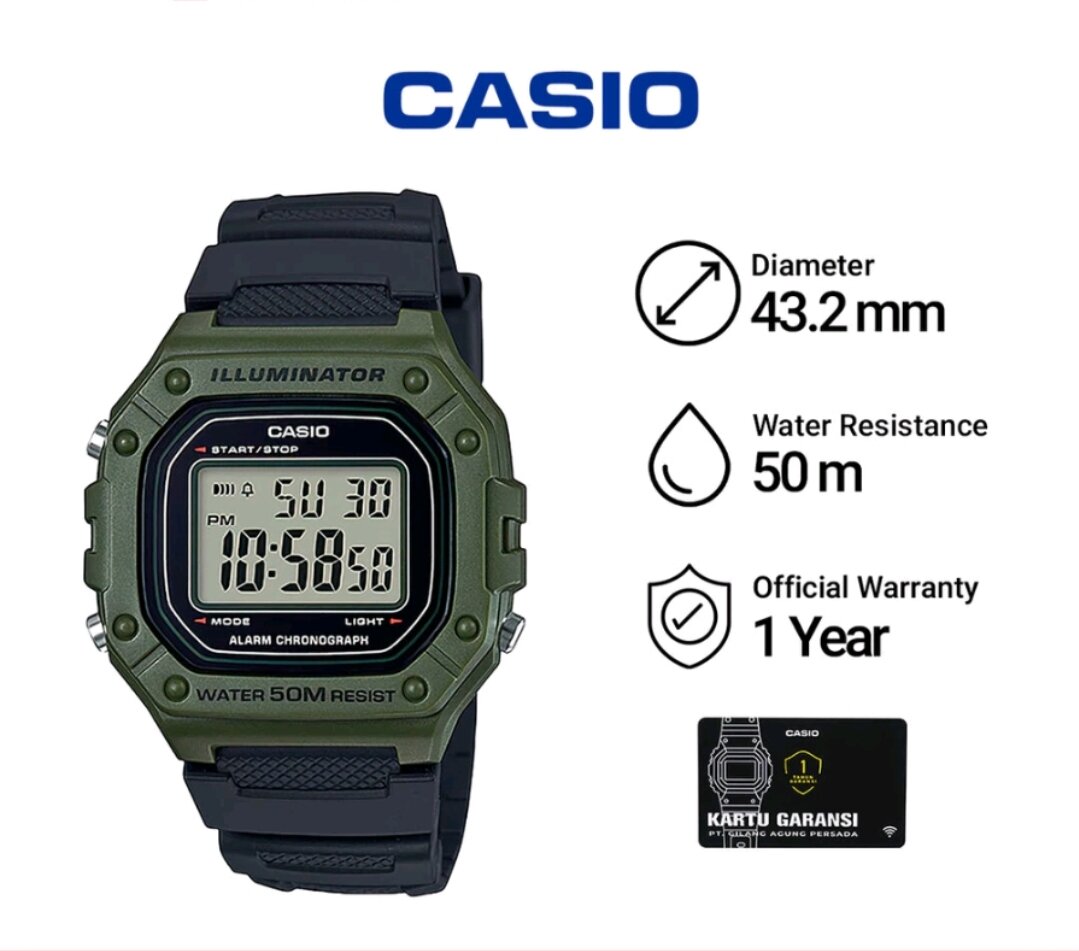 Jam Tangan Pria Casio W-218H-3A | Lazada Indonesia