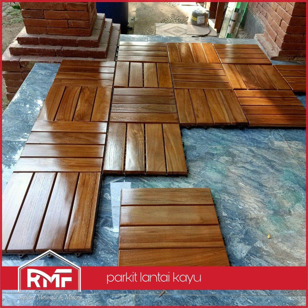 parkit lantai kayu jati bongkar pasang parkit lantai flooring | Lazada ...