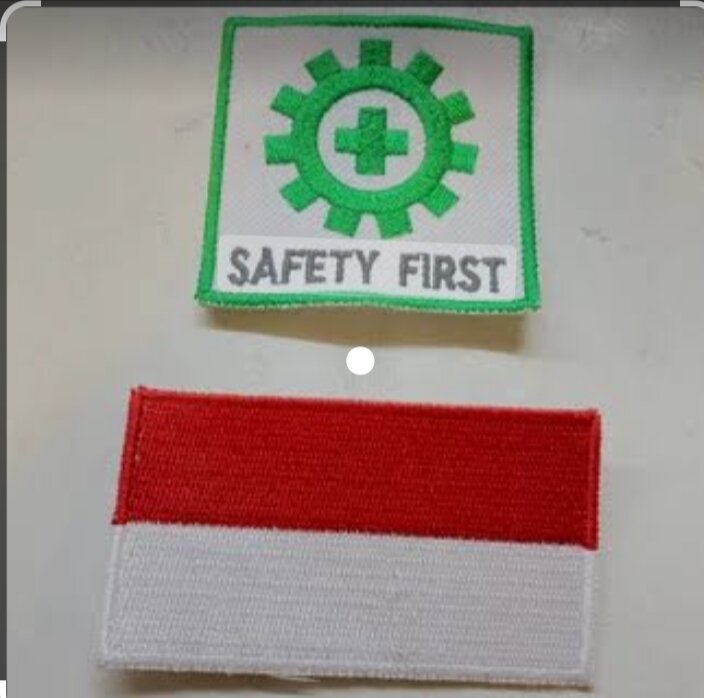 Logo Safety first dan Bendera indonesia Bordir | Lazada Indonesia