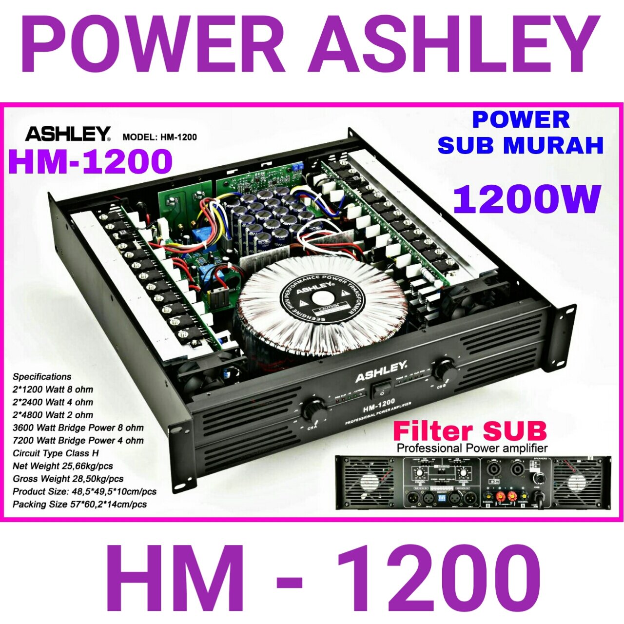 Power Ashley HM1200 original Ashley HM-1200 power SUB murah HM 1200 ...