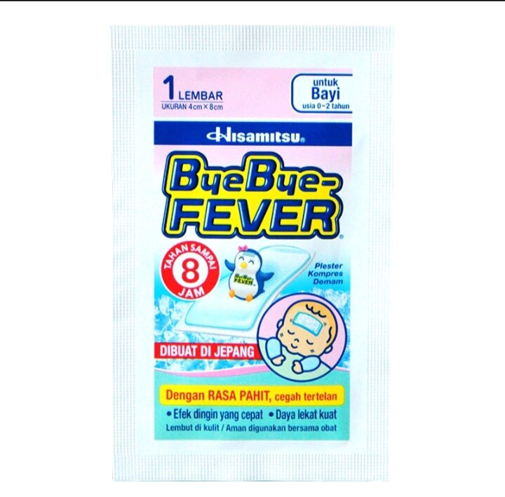 Bye Bye Fever Baby 1 Sachet/ 1 Lembar | Kompres Demam untuk Bayi ...