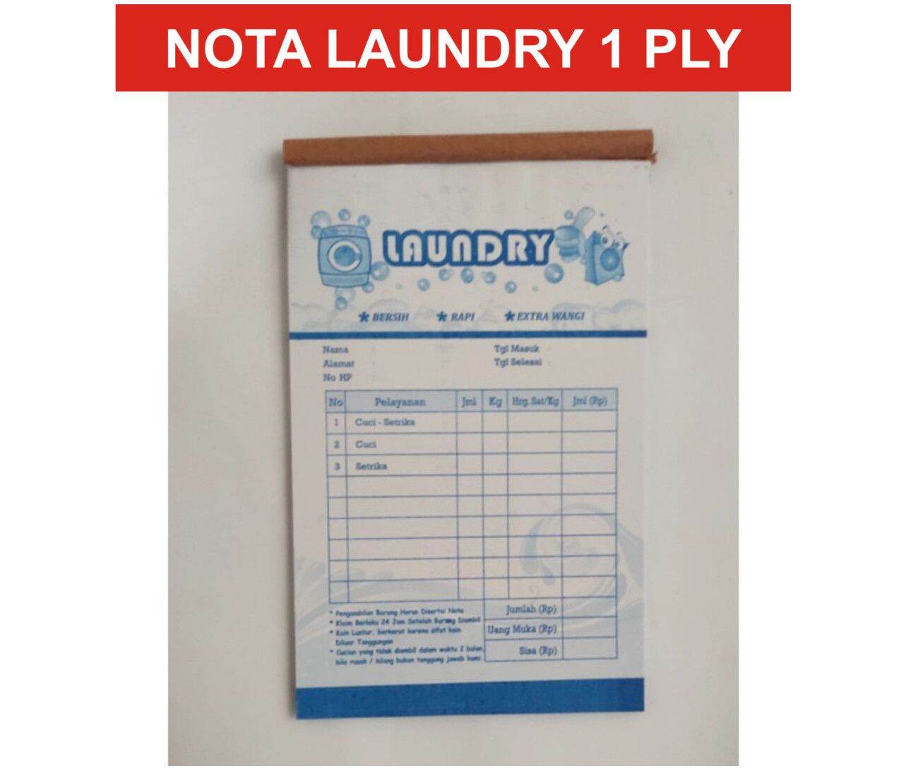 NOTA LAUNDRY HVS BLOK LEM | Lazada Indonesia