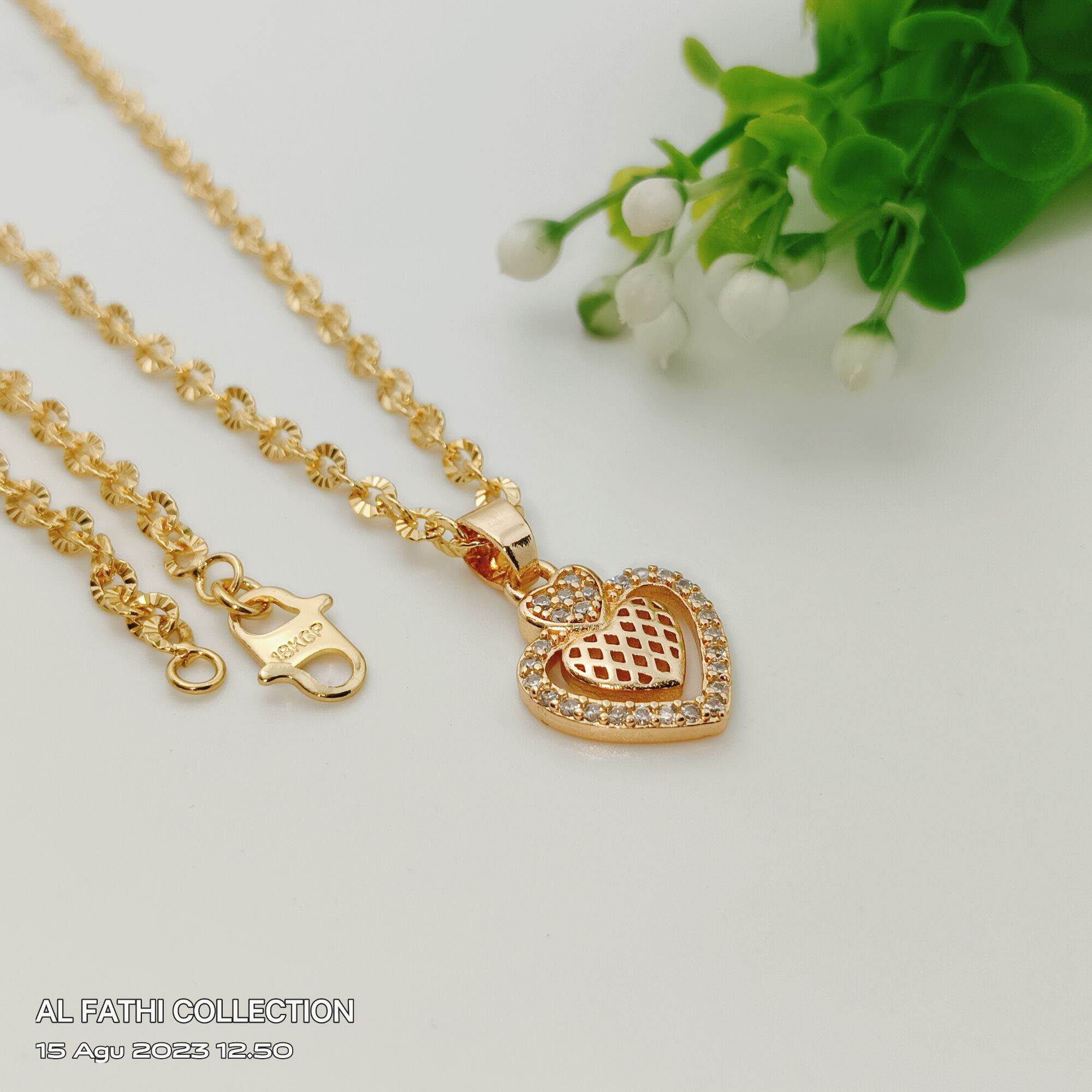 KALUNG NORI MOTIF TITANIUM KALUNG DEWASA LIONTIN MOTIF LOVE RANTAI ...