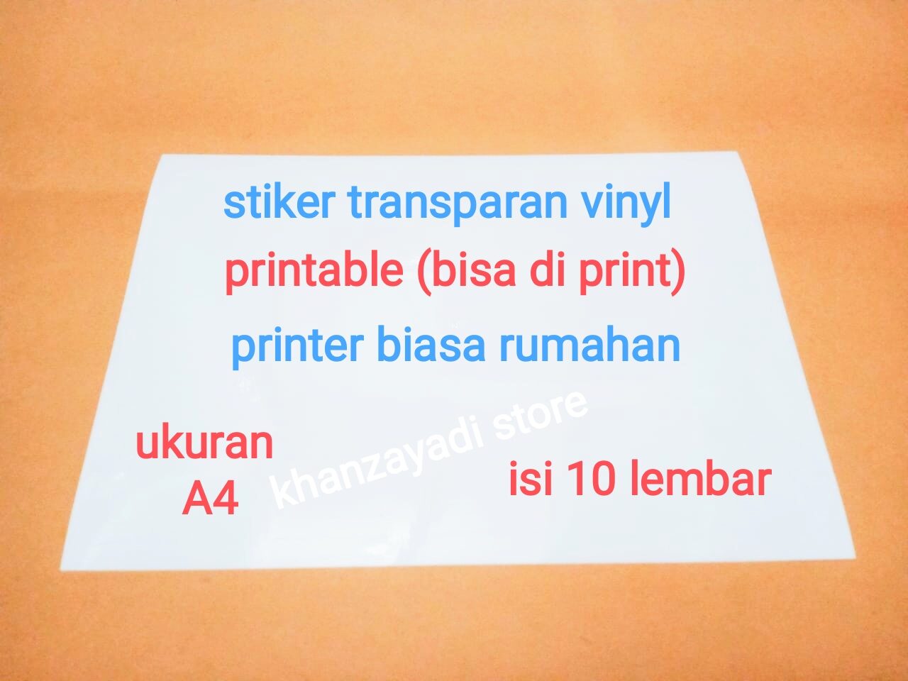 Kertas stiker transparan stikers transparant A4 (glossy) bisa di print ...