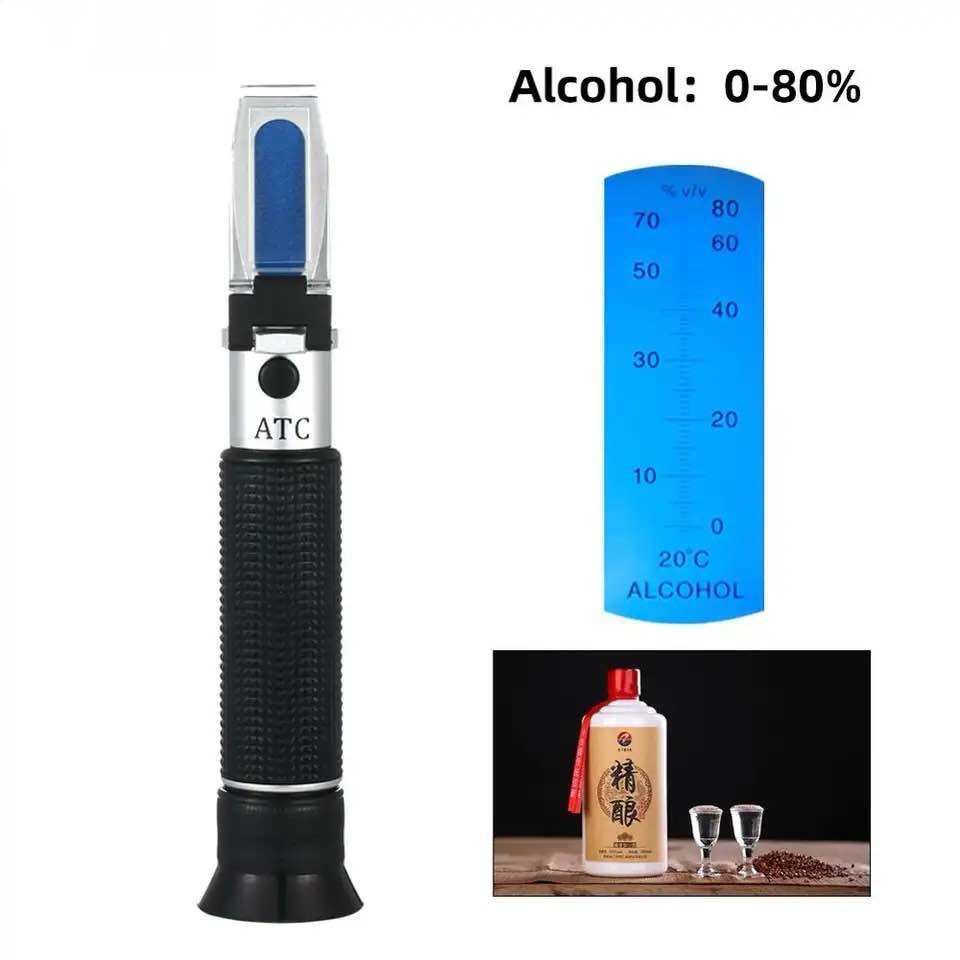 Refractometer Alcohol 0-80% Alat Tes Ukur Kadar Alkohol Refraktometer ...