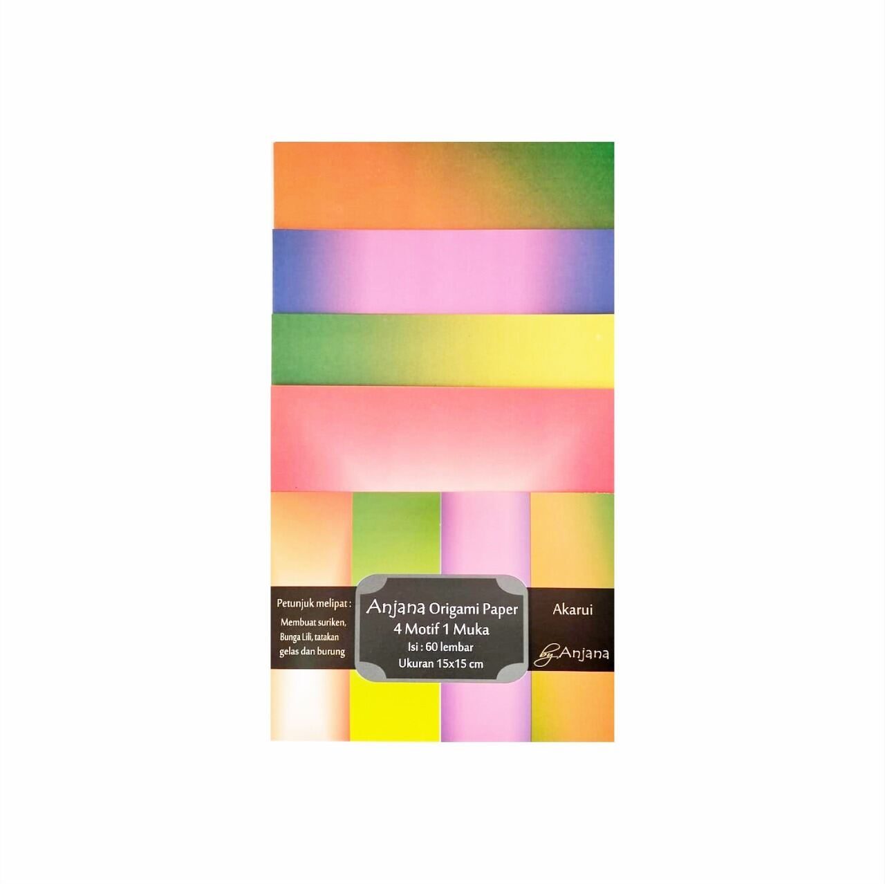 kertas lipat motif/kertas lipat warna gradasi/anjana origami paper ...