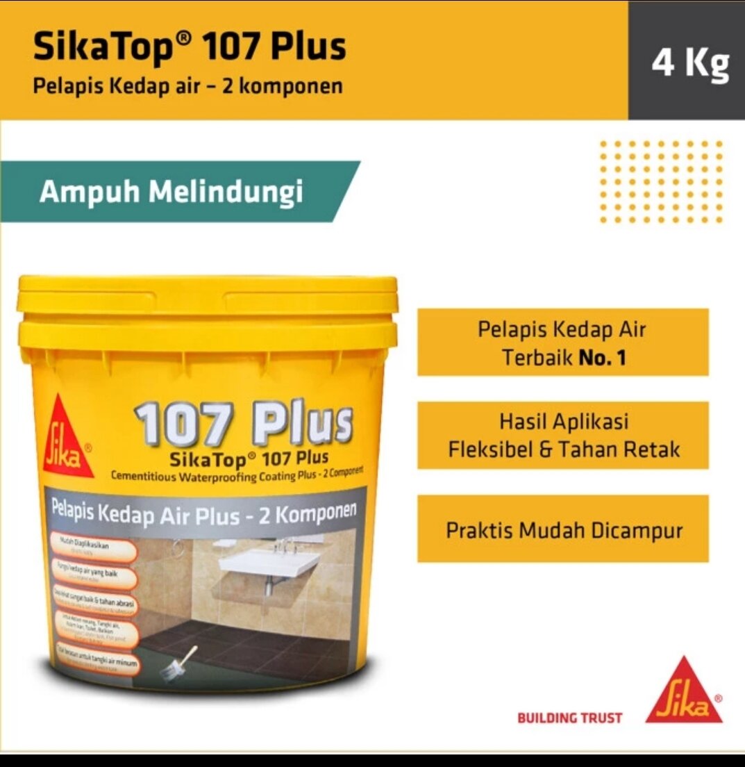 Sikatop 107 Plus Pelapis Anti Bocor Sika Top Dak Beton Kamar Mandi 4 kg 4kg | Lazada Indonesia
