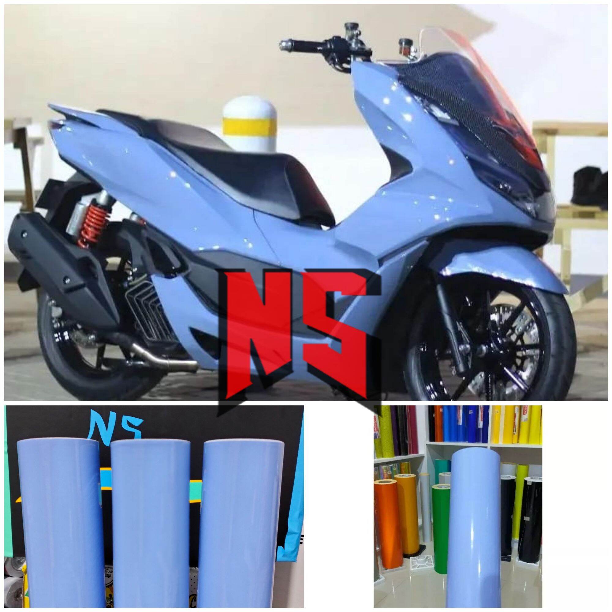 Sticker Skotlet Motor Ice Blue Pastel Glossy Skotlet Biru Pastel ...
