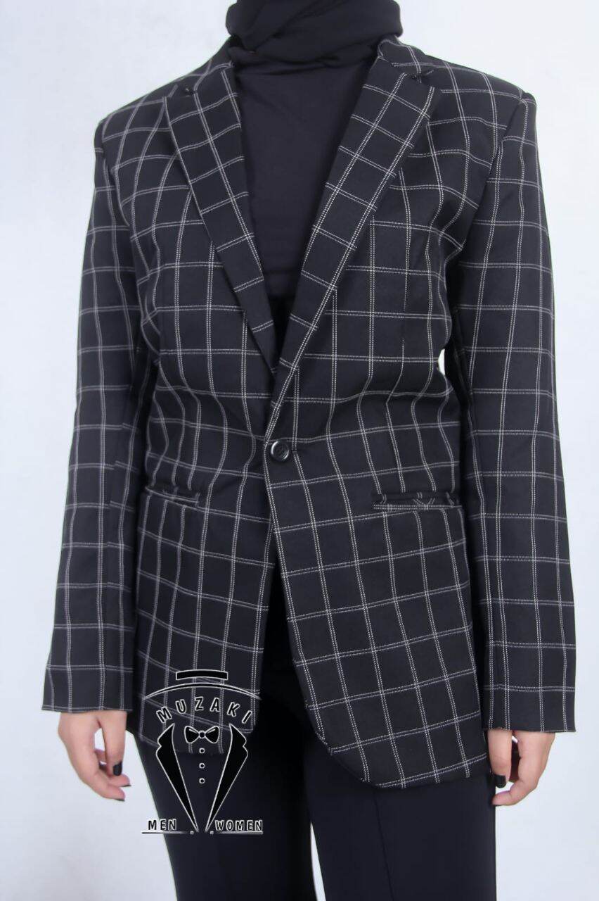 Blazer Kotak Kotak Wanita, Jas wanita Motif Kotak kotak | Lazada Indonesia