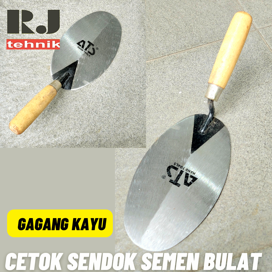 Sendok Semen Bulat Cetok Sekop Semen Gagang Kayu 5 - 8 inch Murah Kuat ...