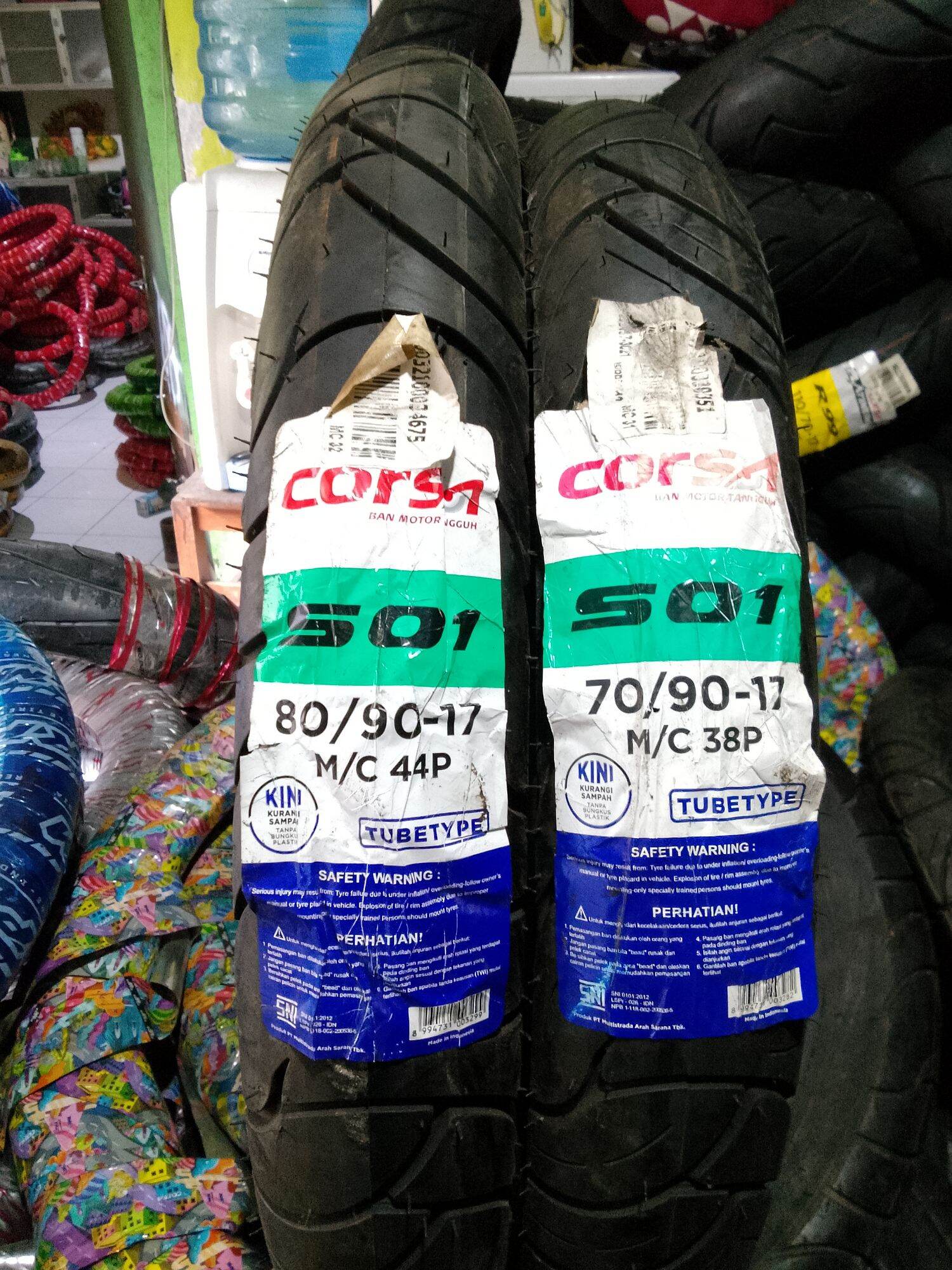 BAN LUAR DEPAN DAN BELAKANG MOTOR BEBEK,UKURAN 70/90-17 & 80/90-17 TUBE ...