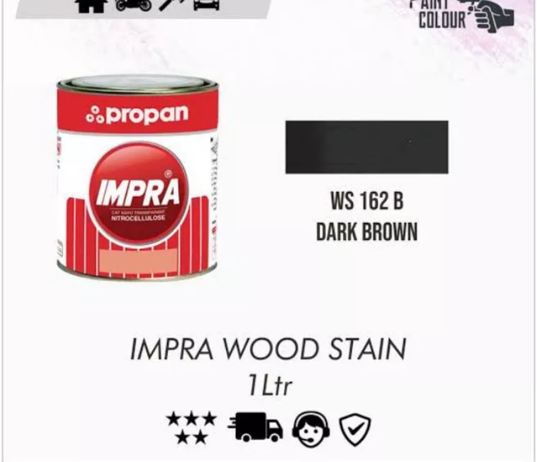 impra dark brown wood stain impra propan dark brown 1L | Lazada Indonesia