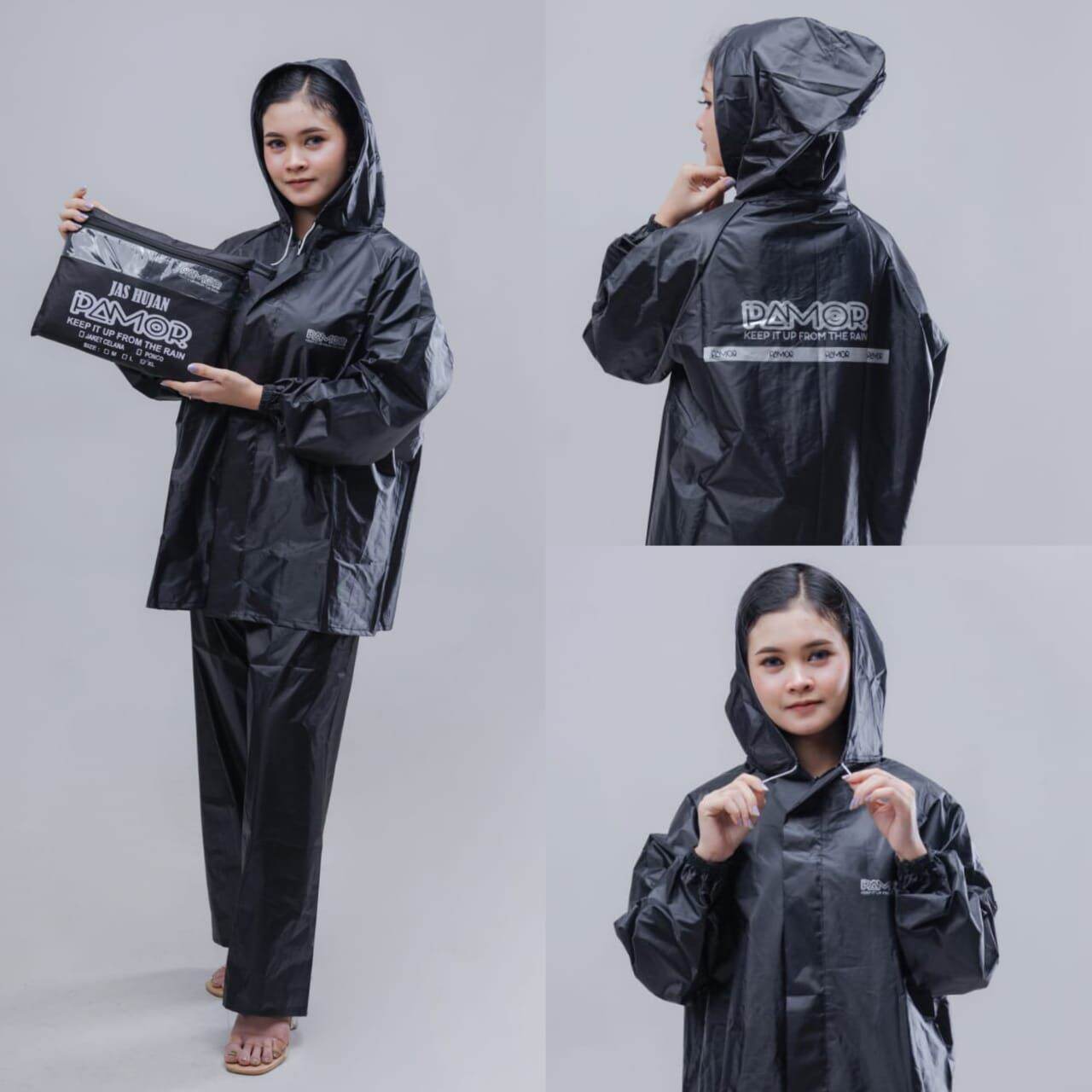 RAINCOAT Jas Hujan Pria Wanita Dewasa Mantel Hujan Setelan Baju Celana Murah Bahan Parasut ...