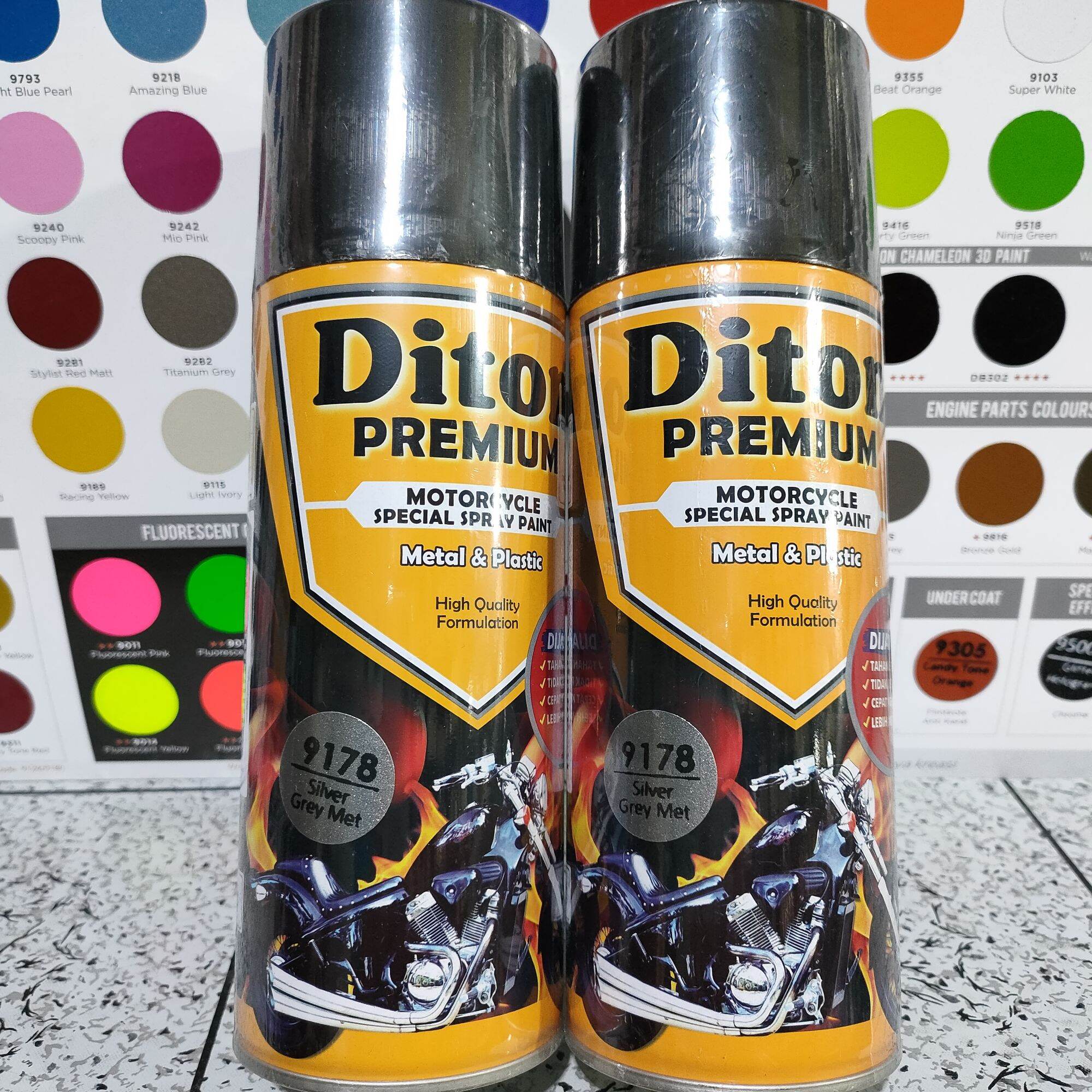 Pilok Cat Diton Premium 400cc Silver Grey Met 9178 Pilox Cat Semprot ...