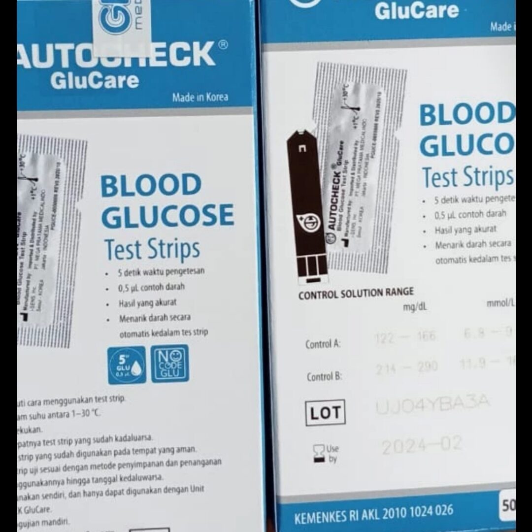 Strip Autocheck Glucare ORIGINAL Blood Glucose Test Strip Check Gula ...