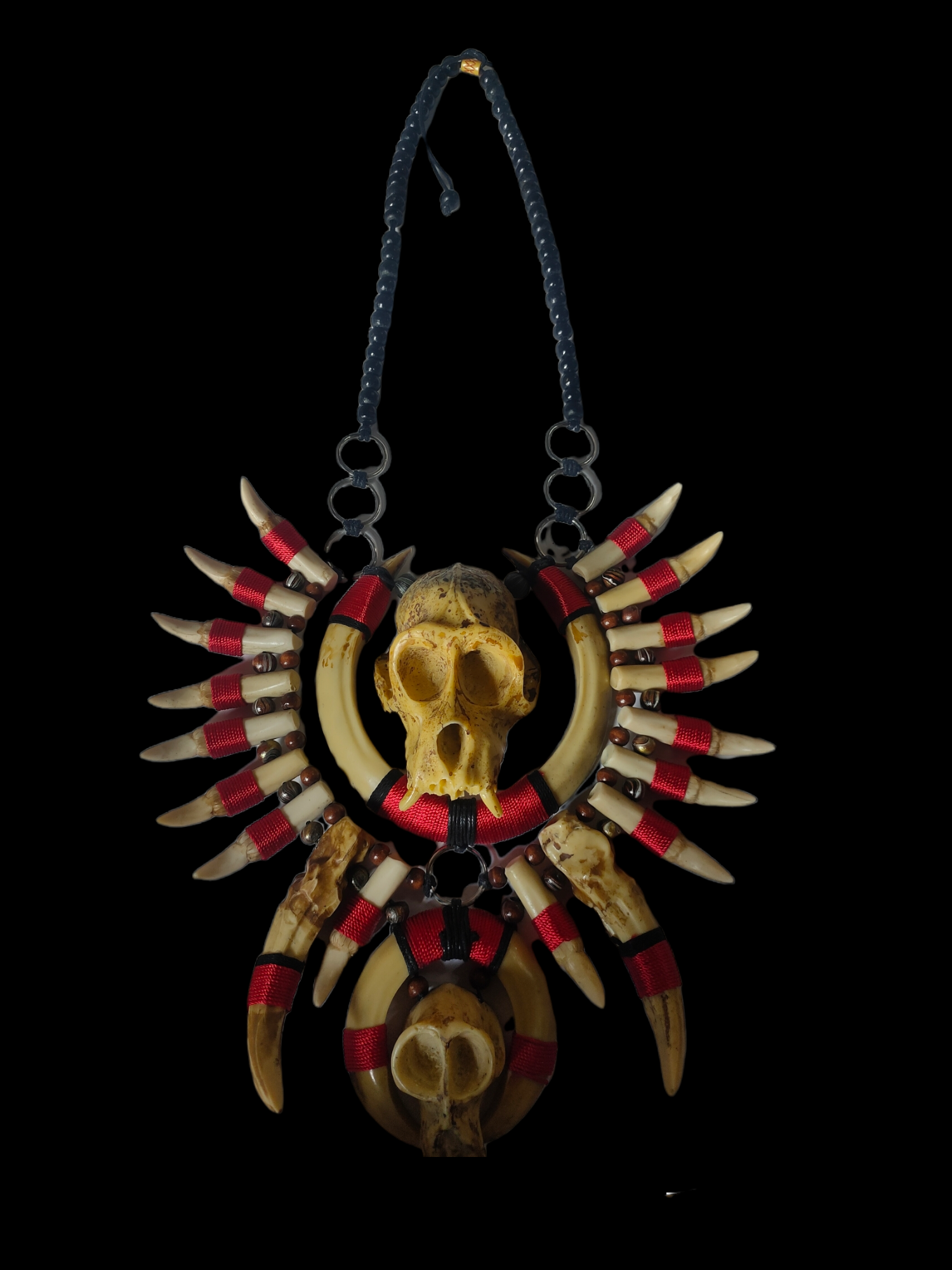 kalung taring babi khas dayak kalimantan kalung etnik variasi harimau dan tengkorak | Lazada ...