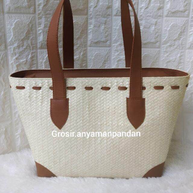 TAS Pandan KEPANG SULAM STRIP / Tas anyaman / Tas mendong / Tas etnik ...