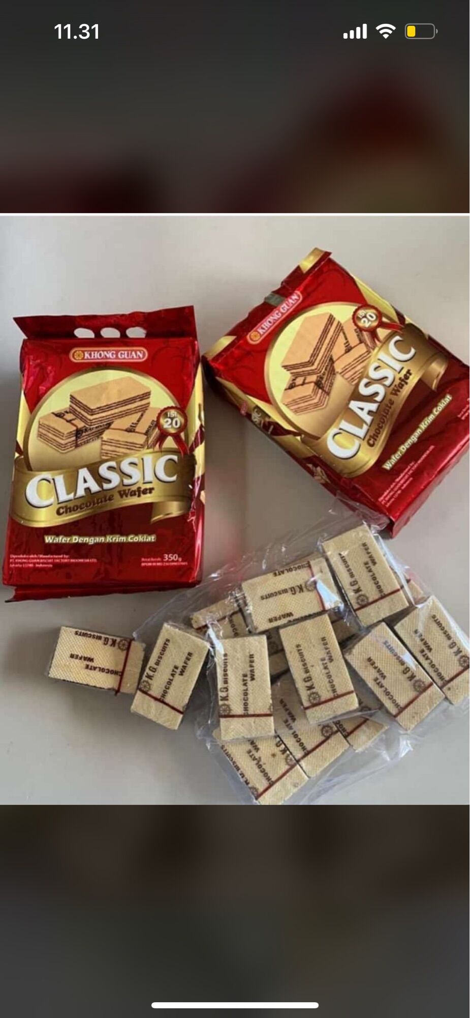 Wafer clasic monde isi 20 pcs per PACK 300 gram cemilan sehat coklat ...