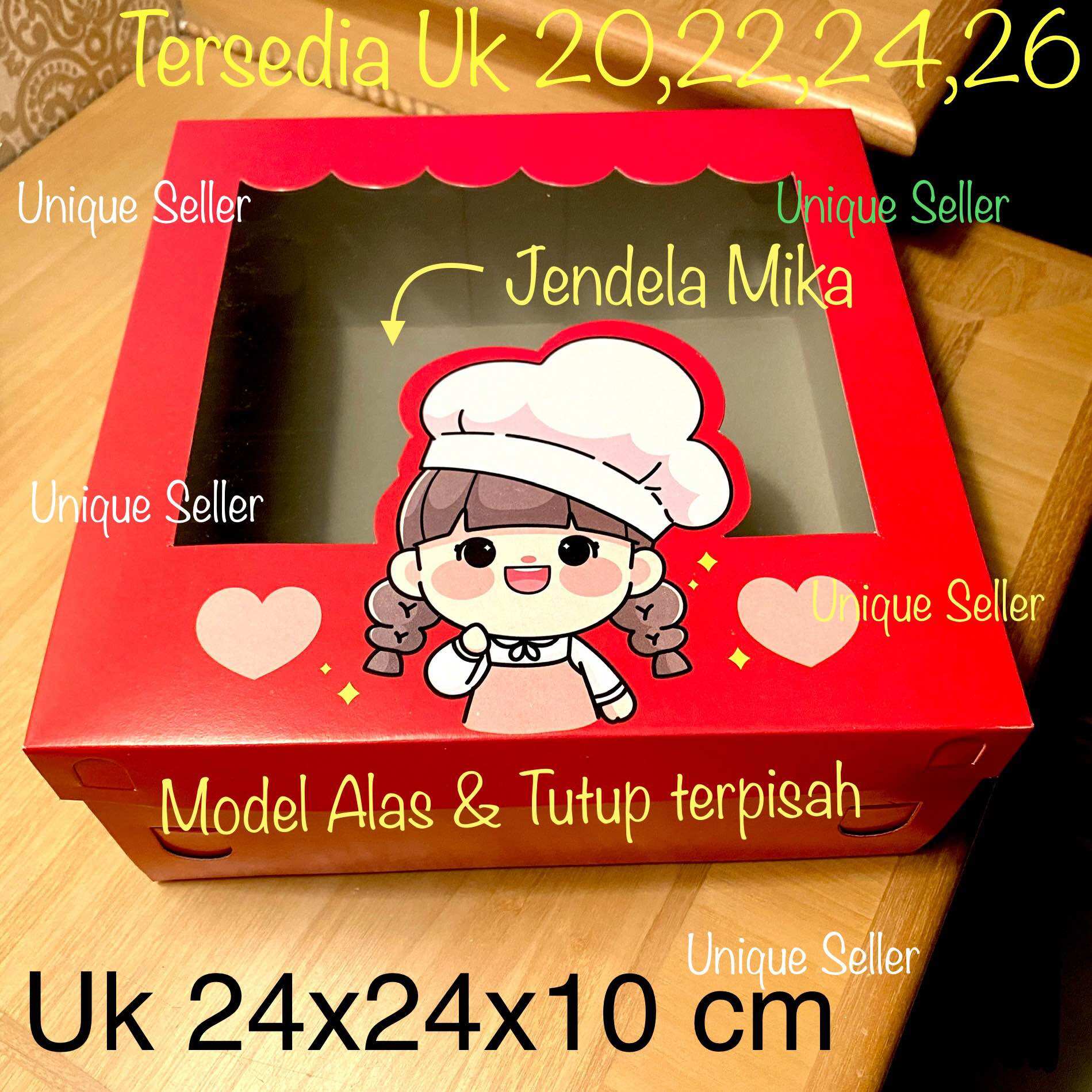 [Isi10] Dus Hampers Merah CHEF 24x24x10 cm / Dus Box Kotak Lamaran ...
