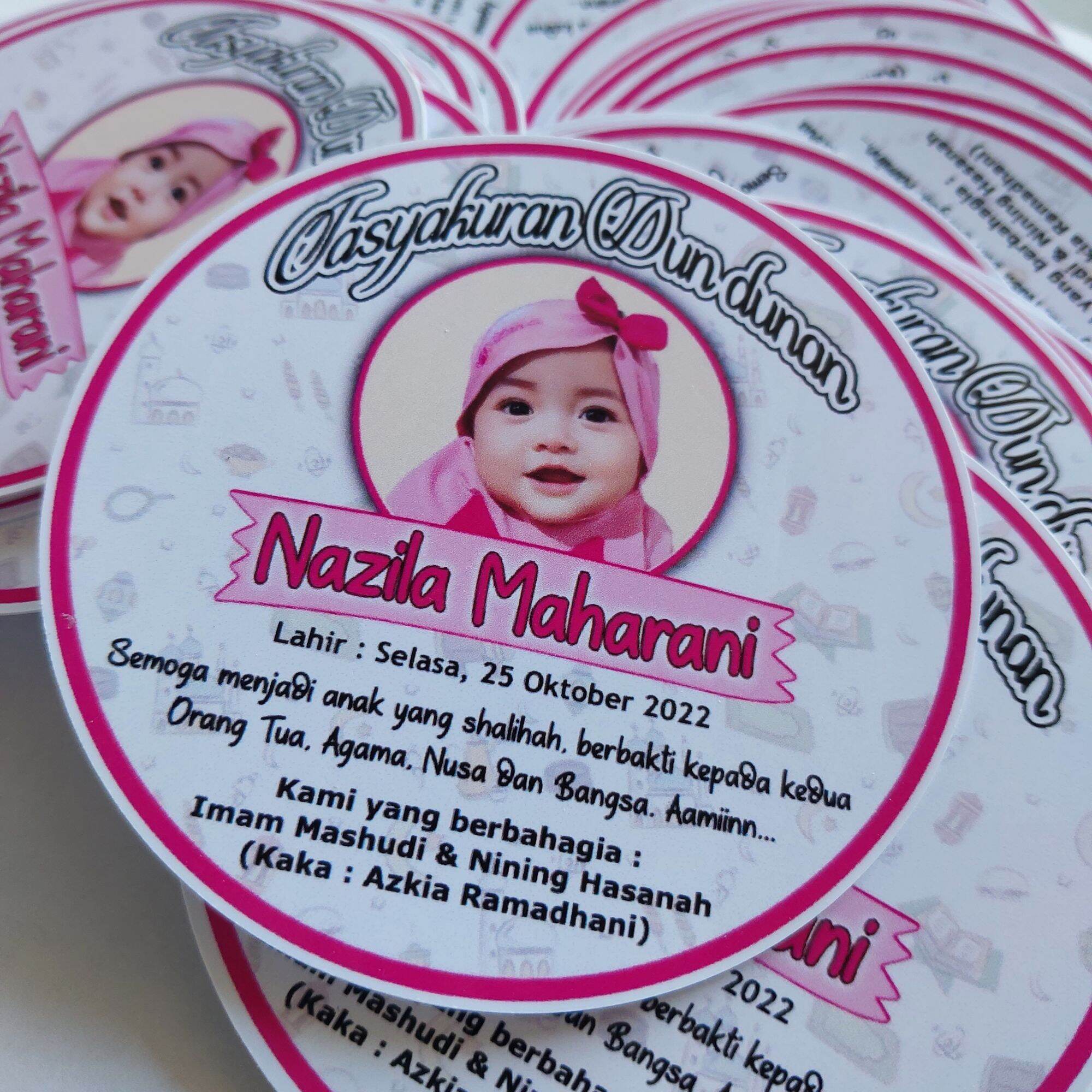 stiker dun dunan/stiker tedak siten/stiker bubur candil/tasyakuran ...