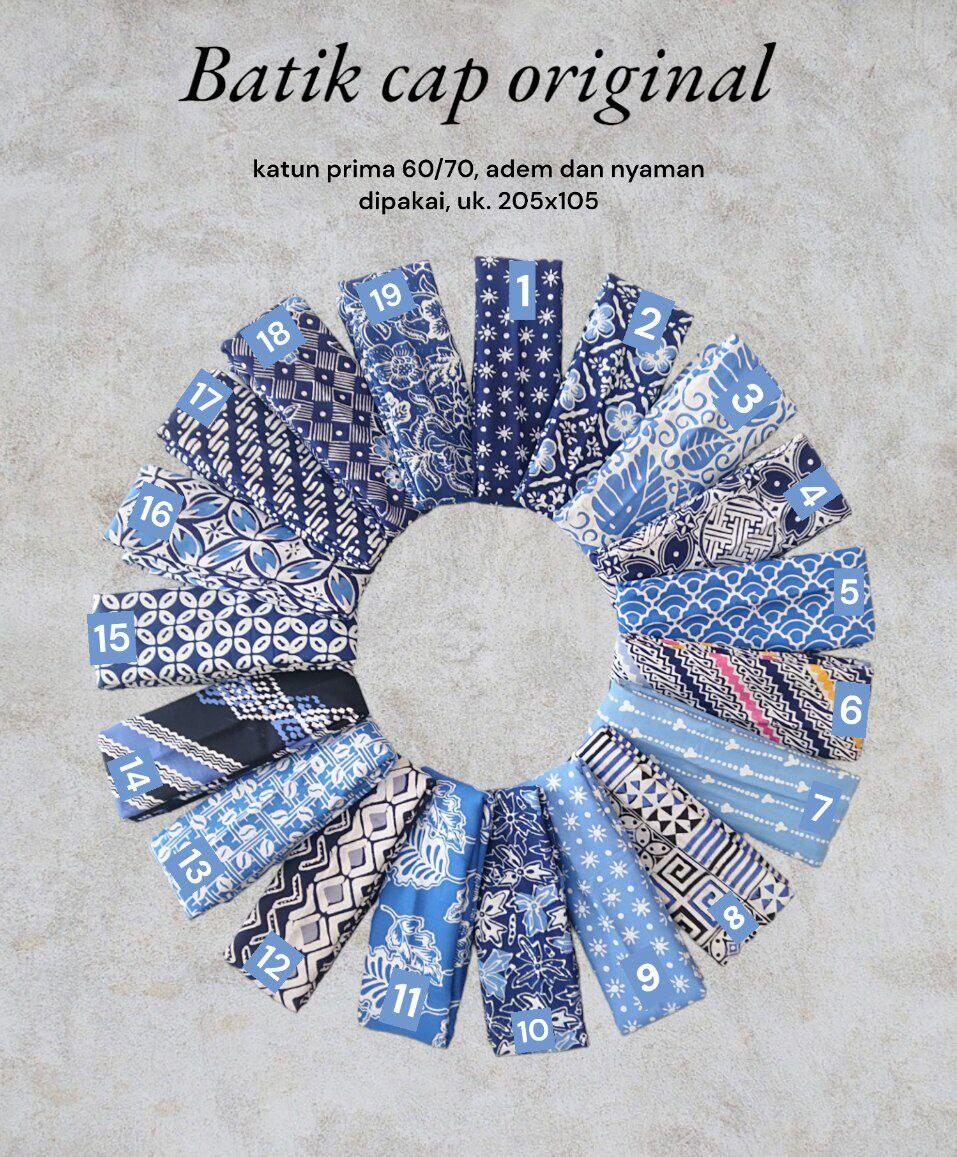 KAIN BATIK CAP SERIAN BIRU NAVY 2 METER BAHAN BATIK BIRU BIRU PM001 ...