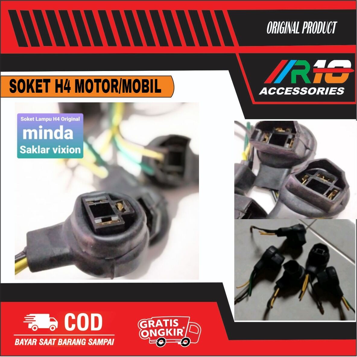 SOKET LAMPU H4 MOTOR / MOBIL ORI MINDA | Lazada Indonesia