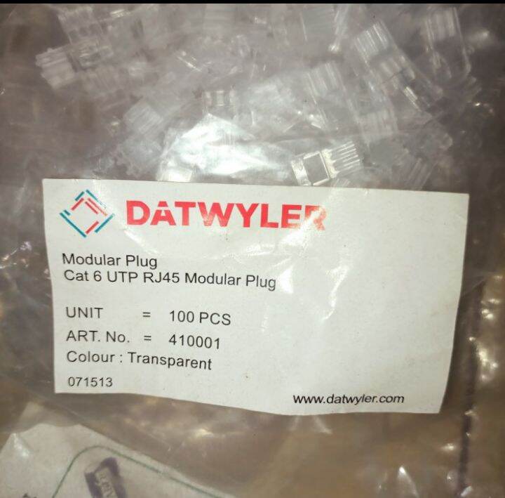 datwyler modular plug cat 6 UTP rj45 modular plug unit 100pcs | Lazada ...