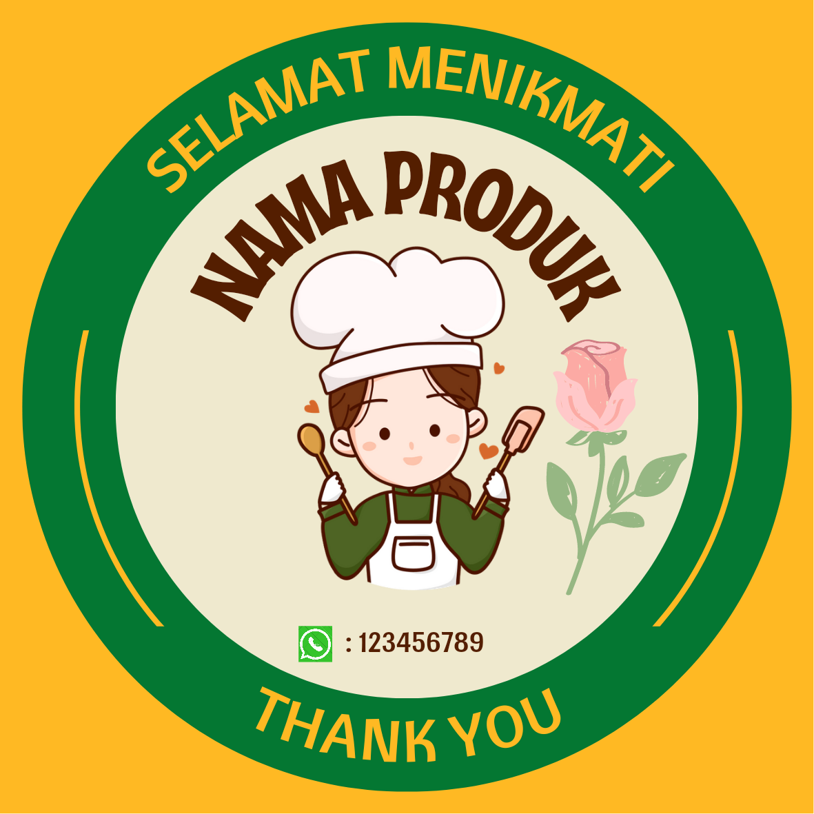 cetak sticker ucapan / Nama produk/ Nama toko/logo jualan nama sendiri ...