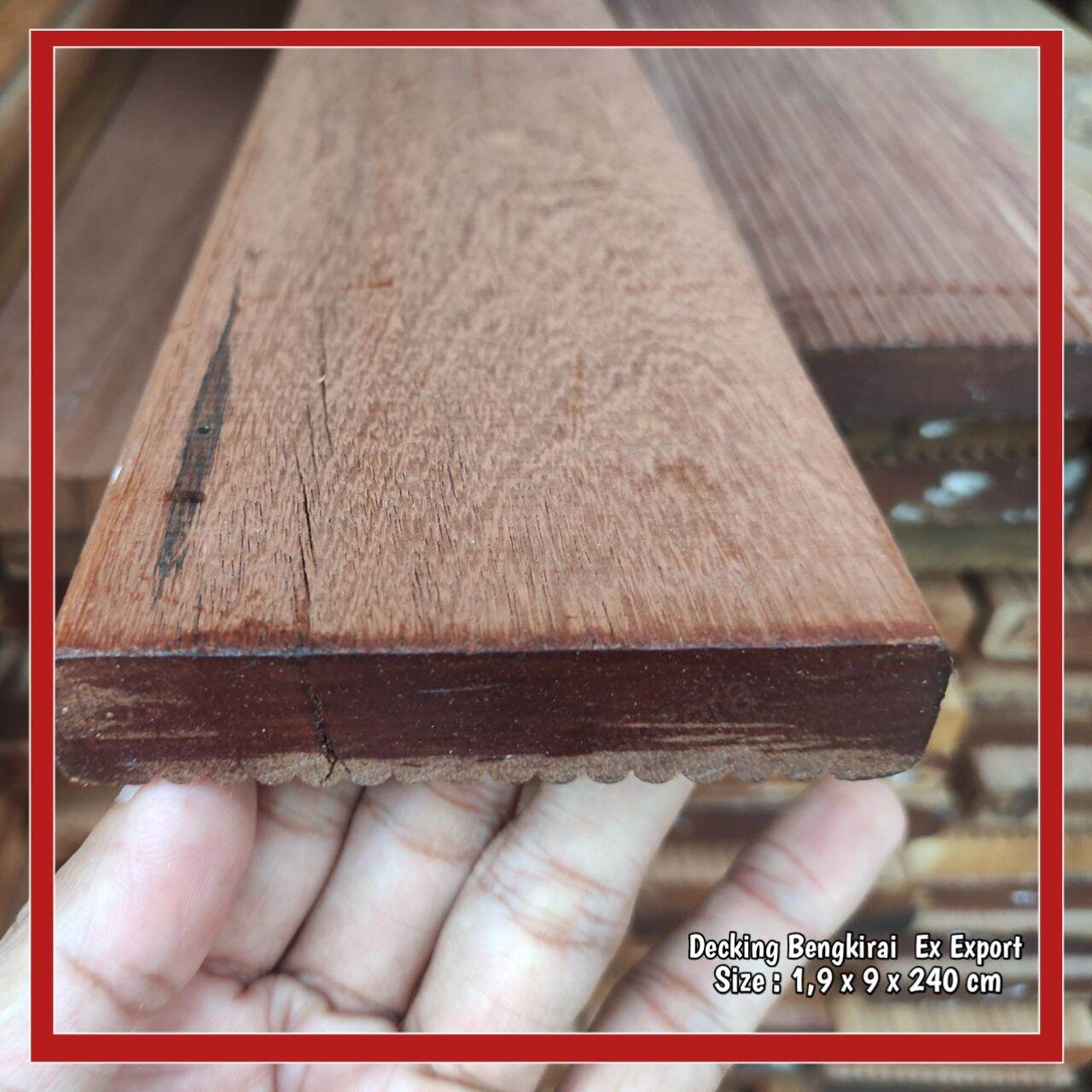 Decking Kayu Lantai Outdoor Bengkirai Batangan 1,9x9x240 cm | Lazada ...