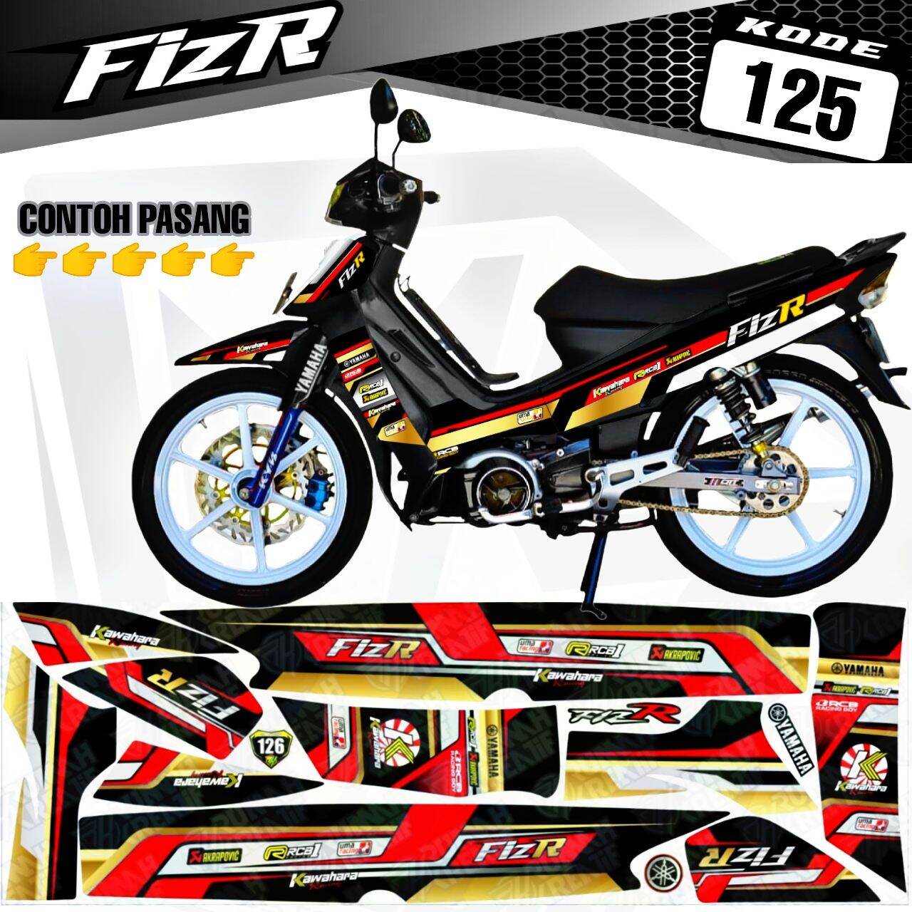 Decal Sticker Striping Variasi F1ZR 110 2 Tak /Variasi Yamaha F1zr ...