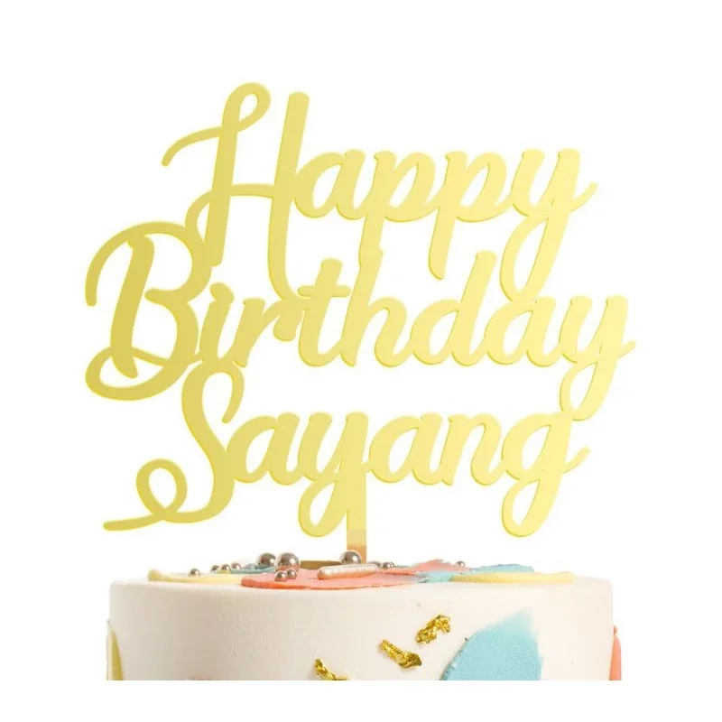 Cake Topper Happy Birthday Sayang Hiasan Kue Ultah Lazada Indonesia